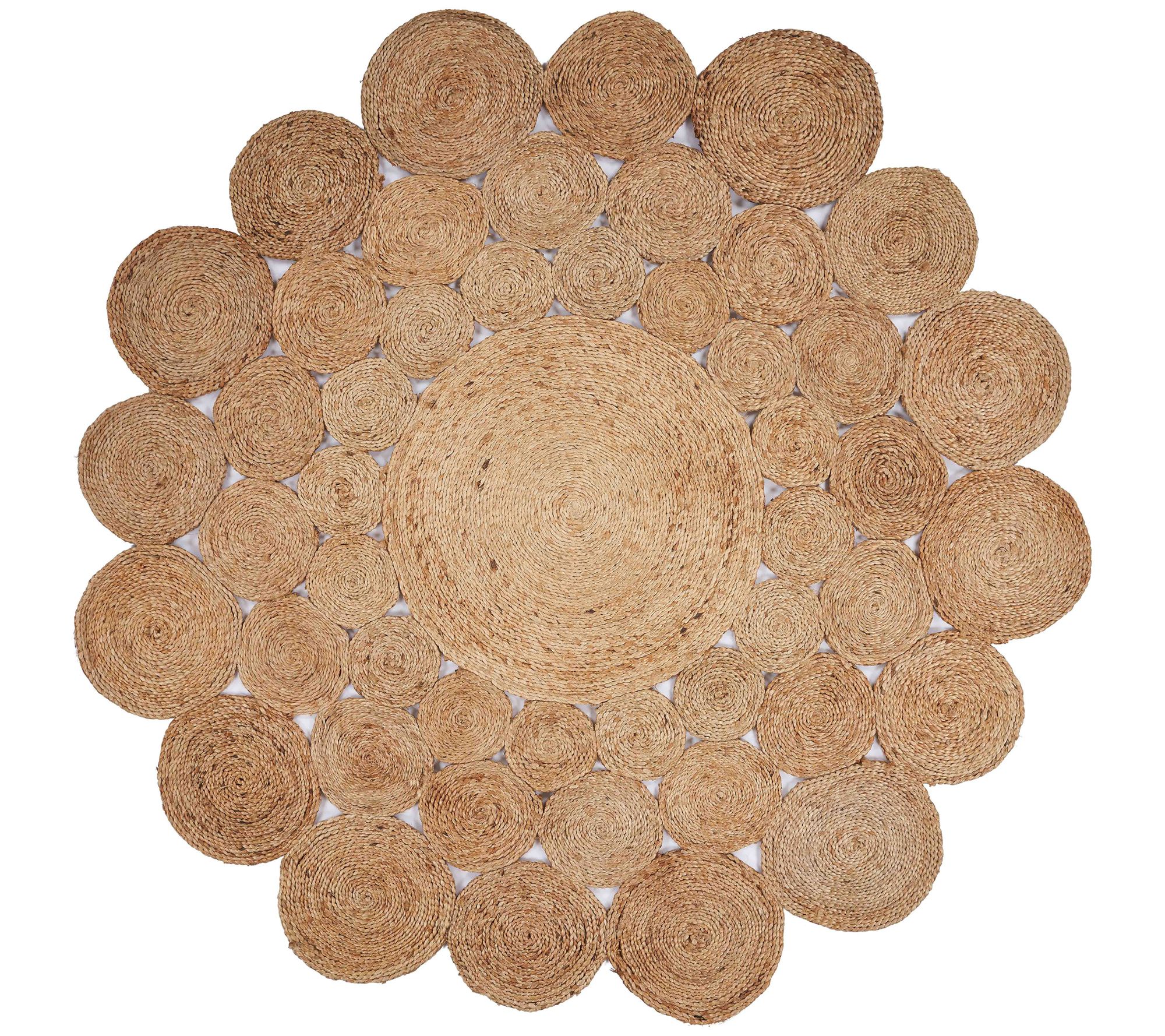 Ox Bay Orbital Natural Jute Area Rug 6' Round - QVC.com