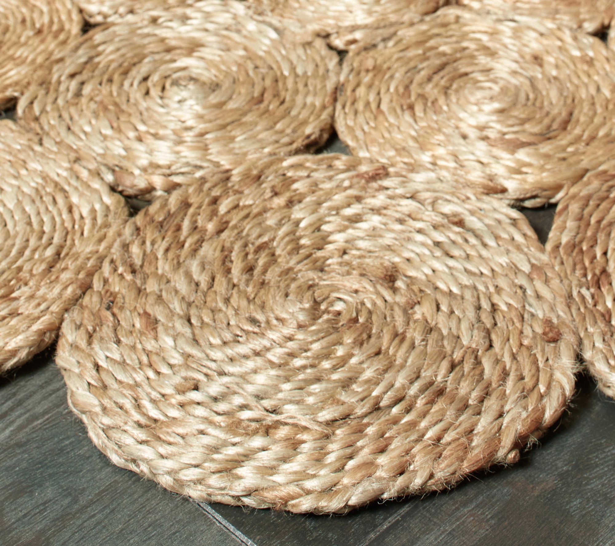 Ox Bay Orbital Natural Jute Area Rug 6' Round - QVC.com