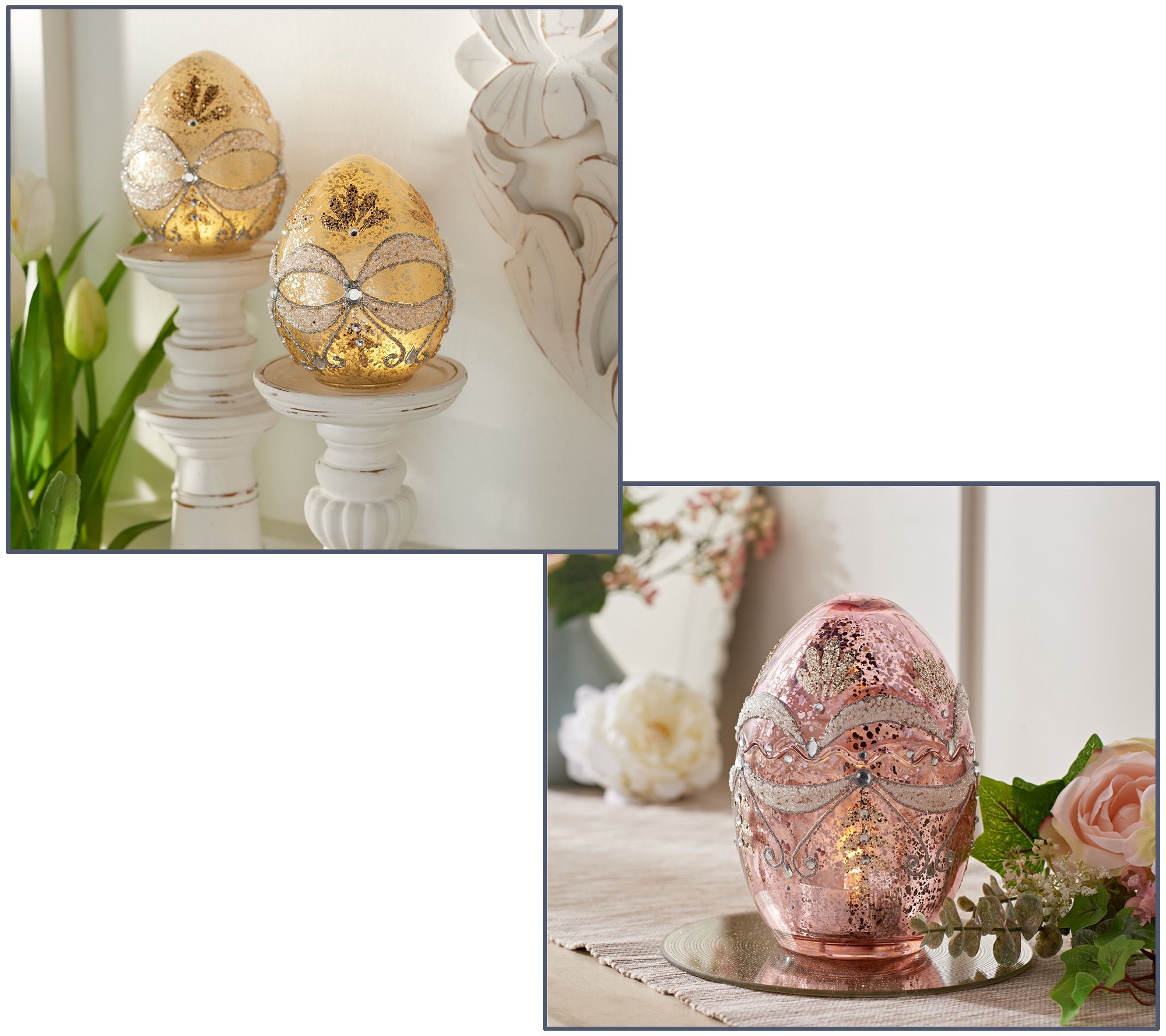 Illuminated Mercury Glass Egg Collection by Valerie - QVC.com