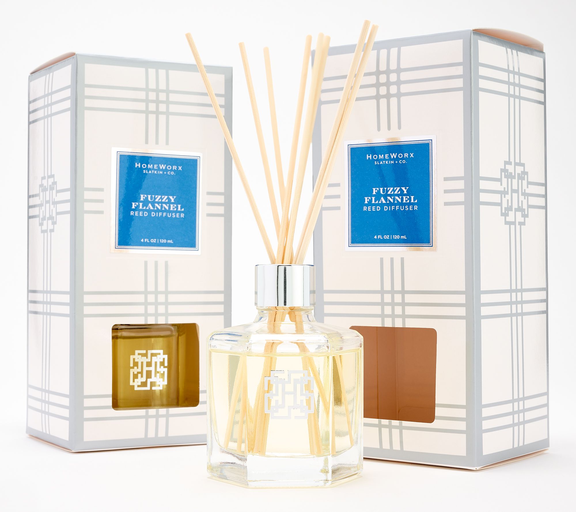 HomeWorx by Slatkin + Co. S/2 Fuzzy Flannel Reed Diffusers - QVC.com