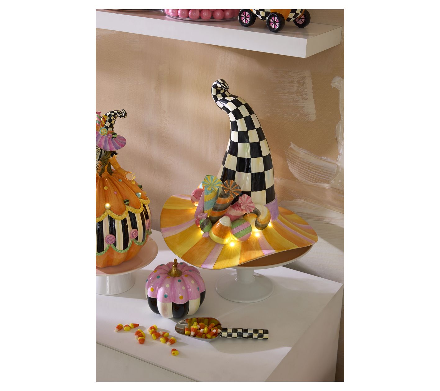 MacKenzie-Childs Trick or Treat Illuminated Witch's Hat - QVC.com