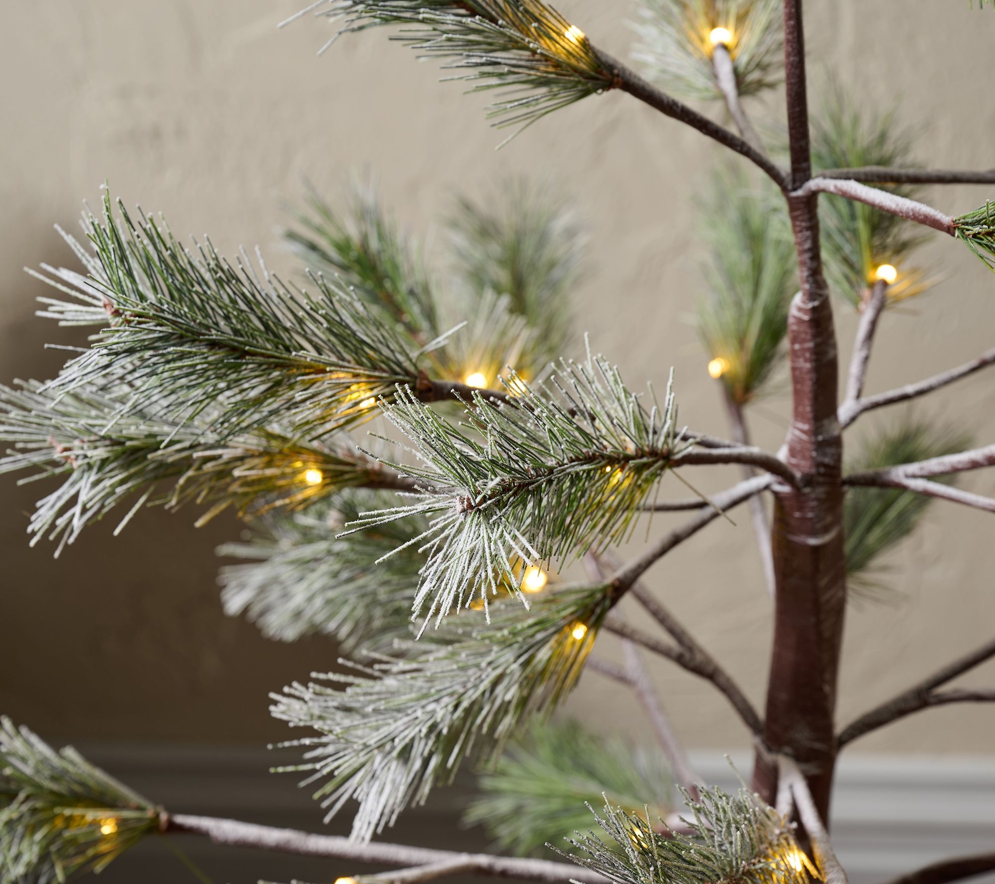 Home Reflections 3' LED Flocked Pine Tree - QVC.com