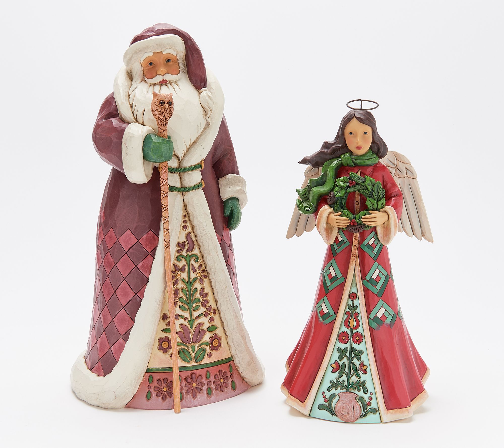 Choice of Jim Shore Heartwood Creek Angel or Santa Figurine - QVC.com
