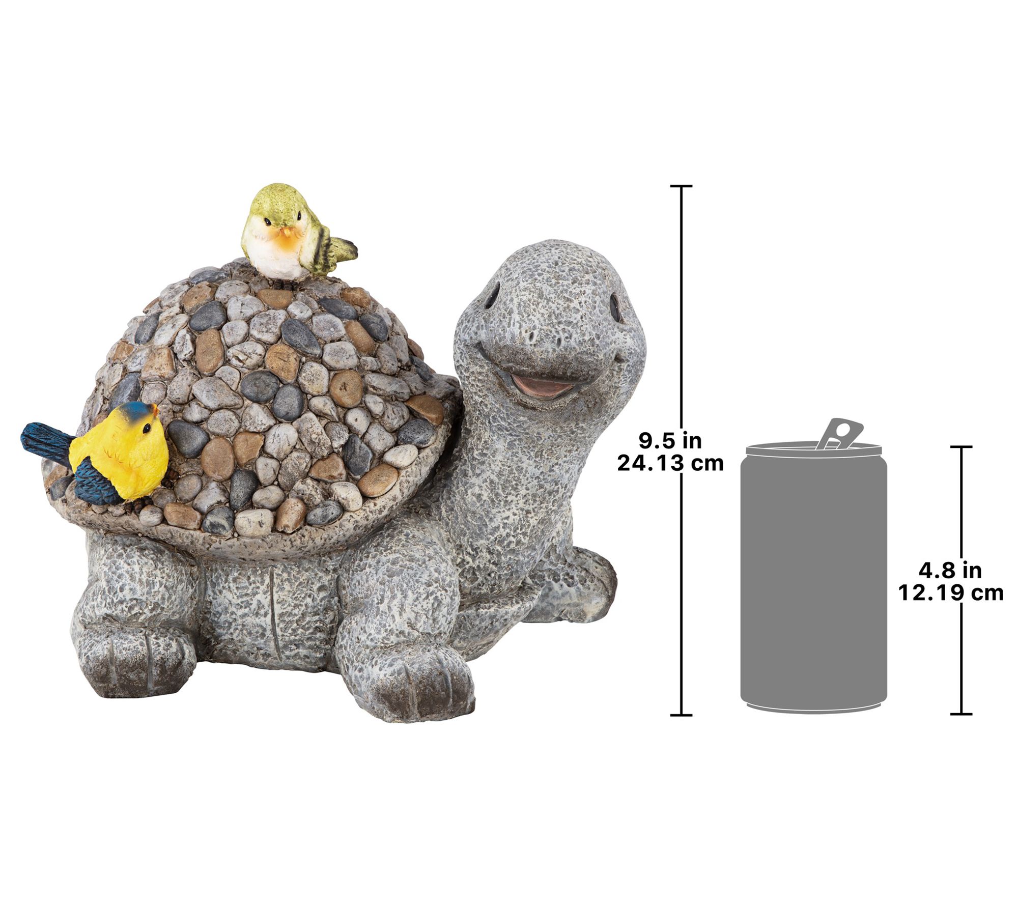 Design Toscano Pebble Turtle With Birds Statue - QVC.com