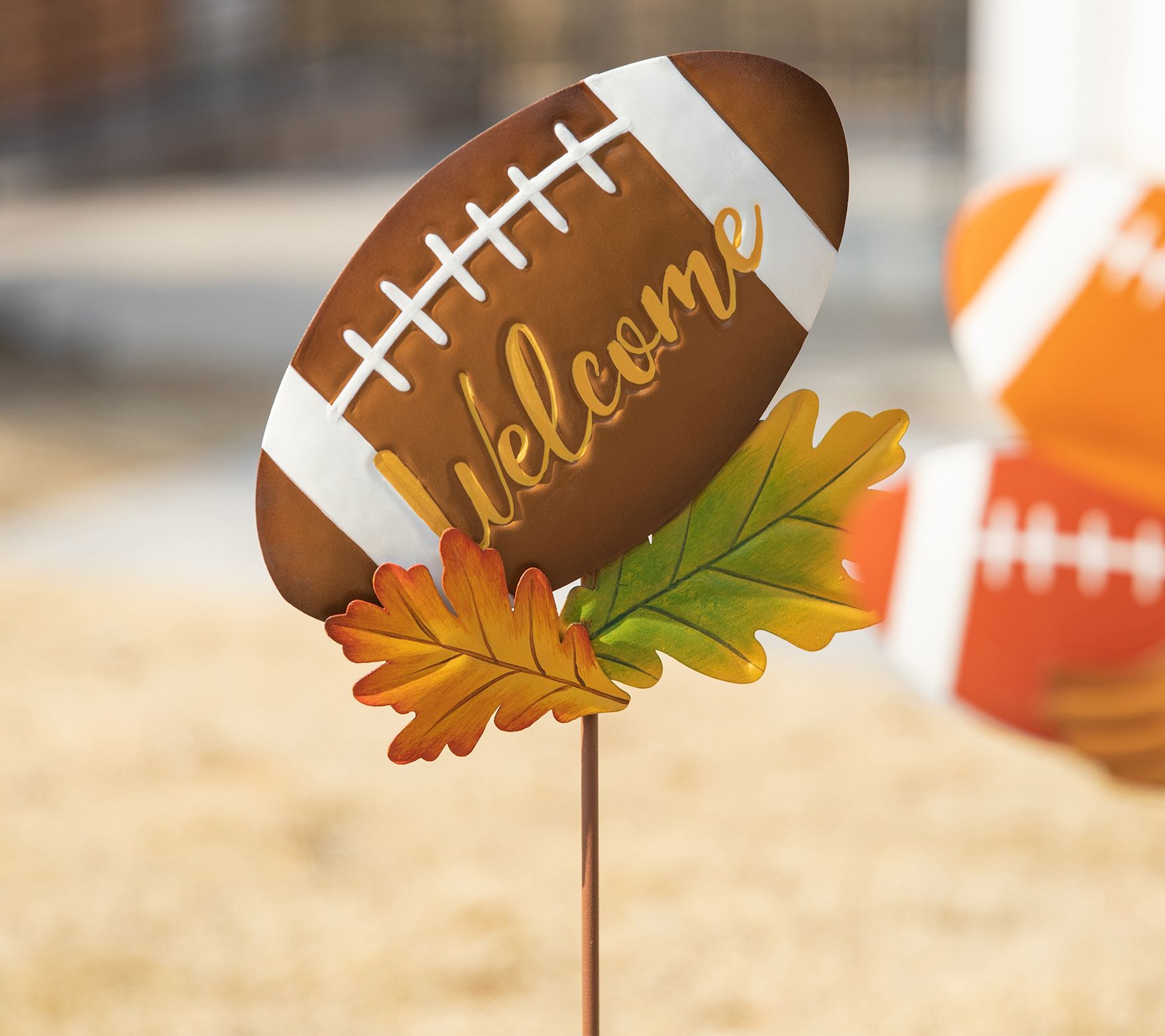 Glitzhome 24"H Thanksgiving Football Turkey Yard Stake - QVC.com