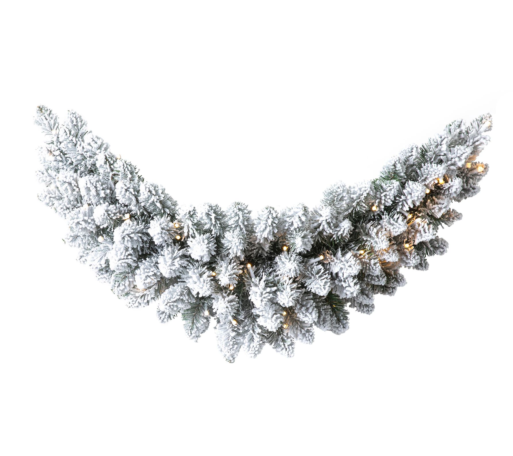 Glitzhome 3' Pre-Lit Snow Flocked Christmas Swag with Timer - QVC.com