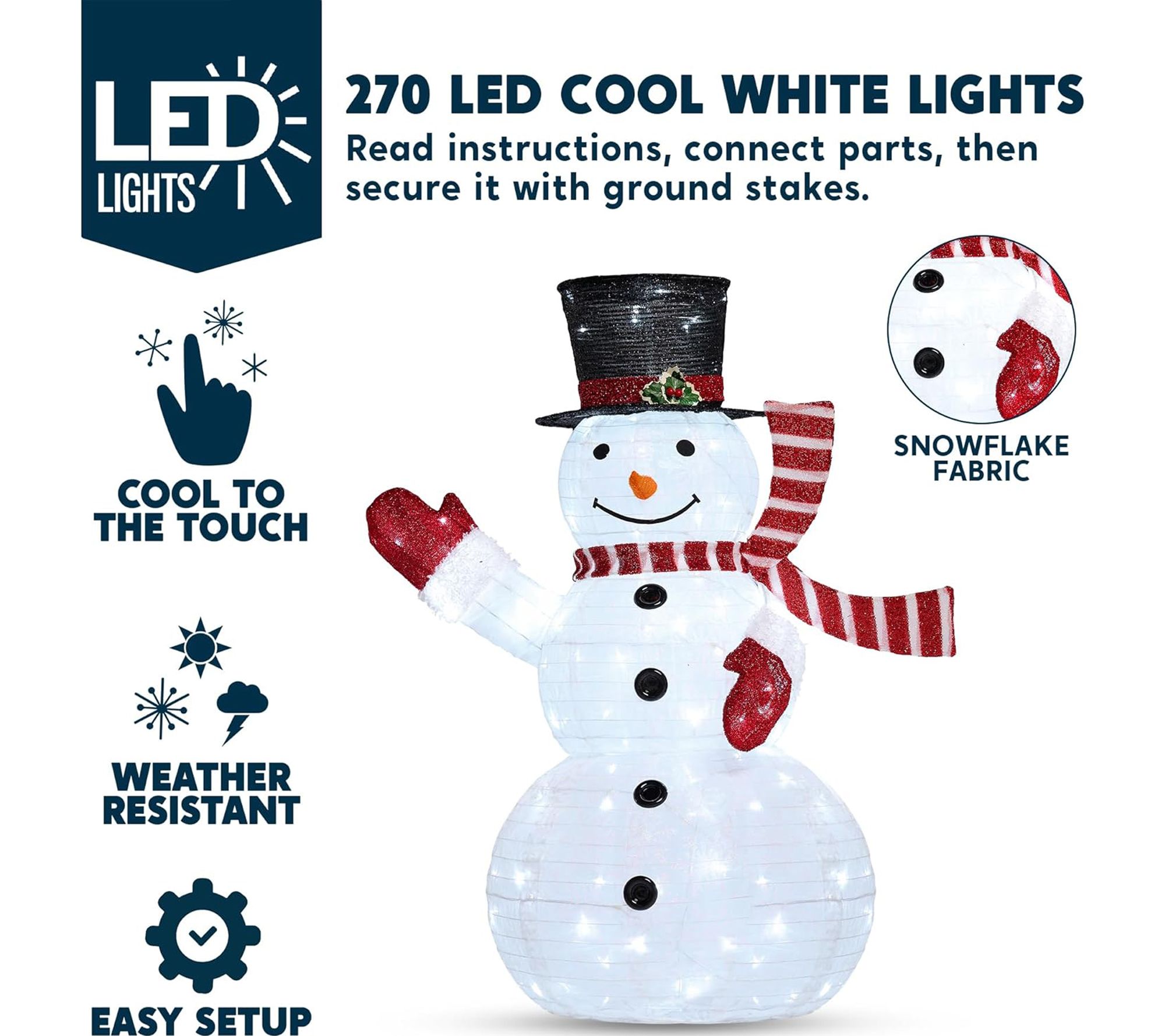 Joyfy 3pc 3D Christmas Snowman Yard Light Decor ation - QVC.com