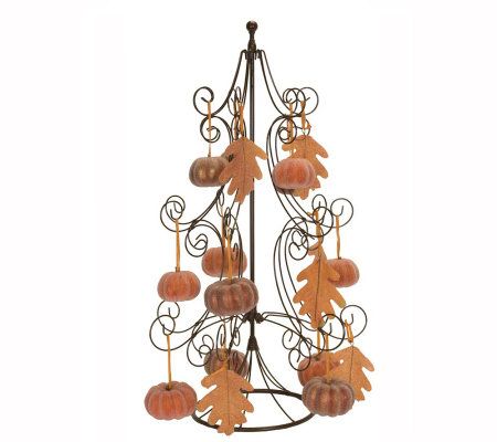 24" Ornament Tree with Fall Ornaments by Valerie - QVC.com