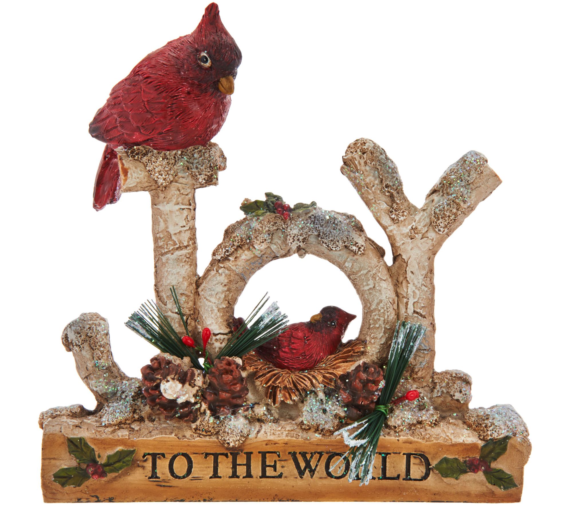 Decorative "Joy" Sign with Cardinals by Valerie - QVC.com