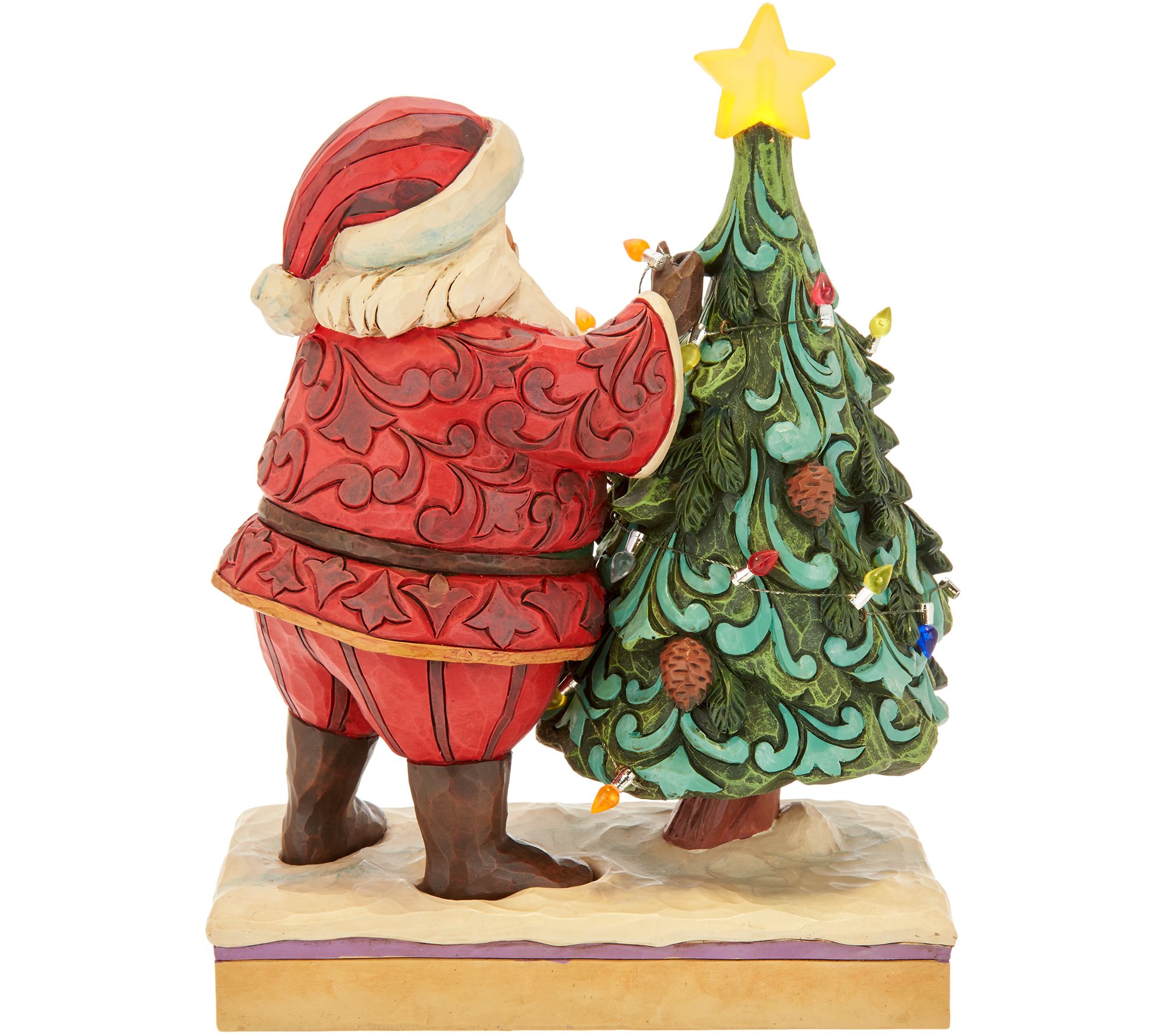 Jim Shore Heartwood Creek Santa Decorating_Tree Figurine - QVC.com