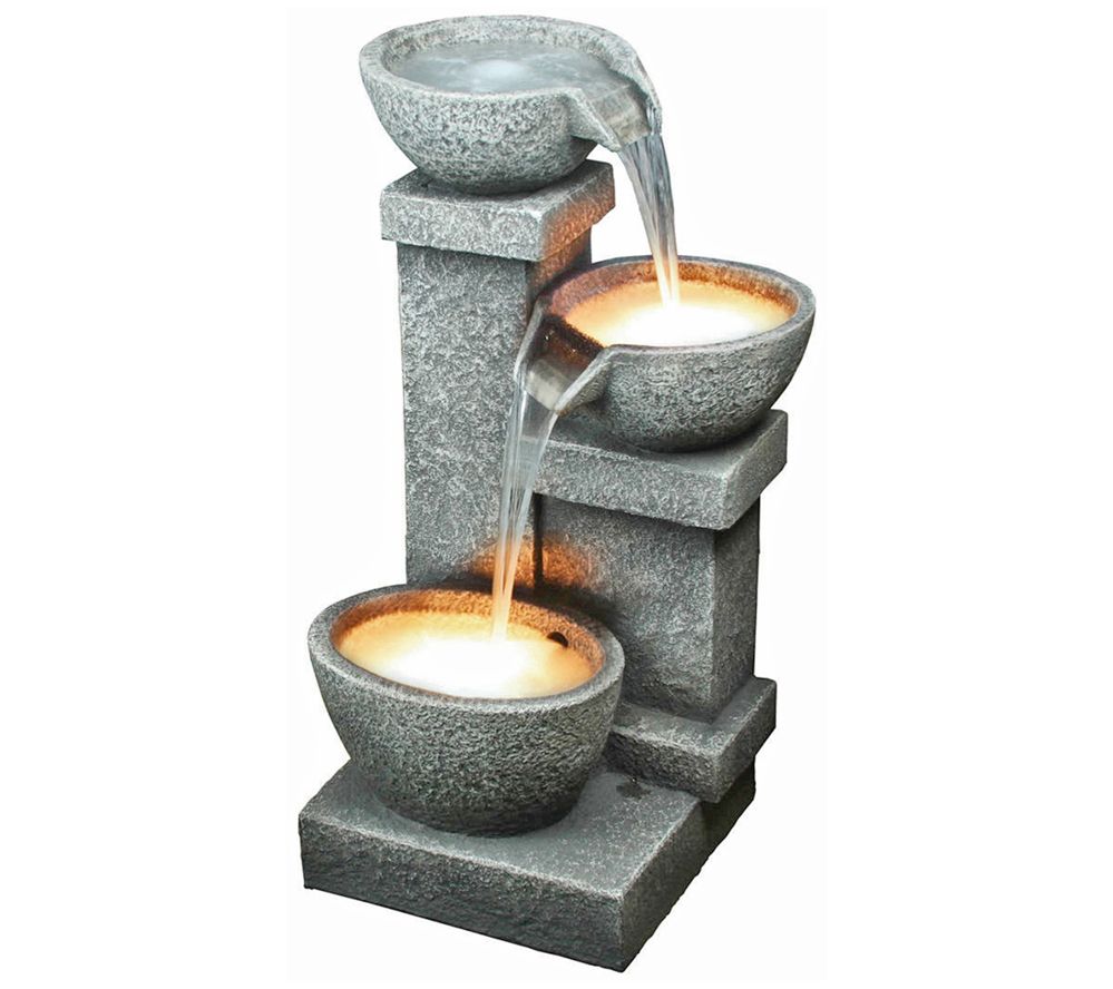 Design Toscano Villa Castle 3-Bowl LED Lightedarden Fountain - QVC.com