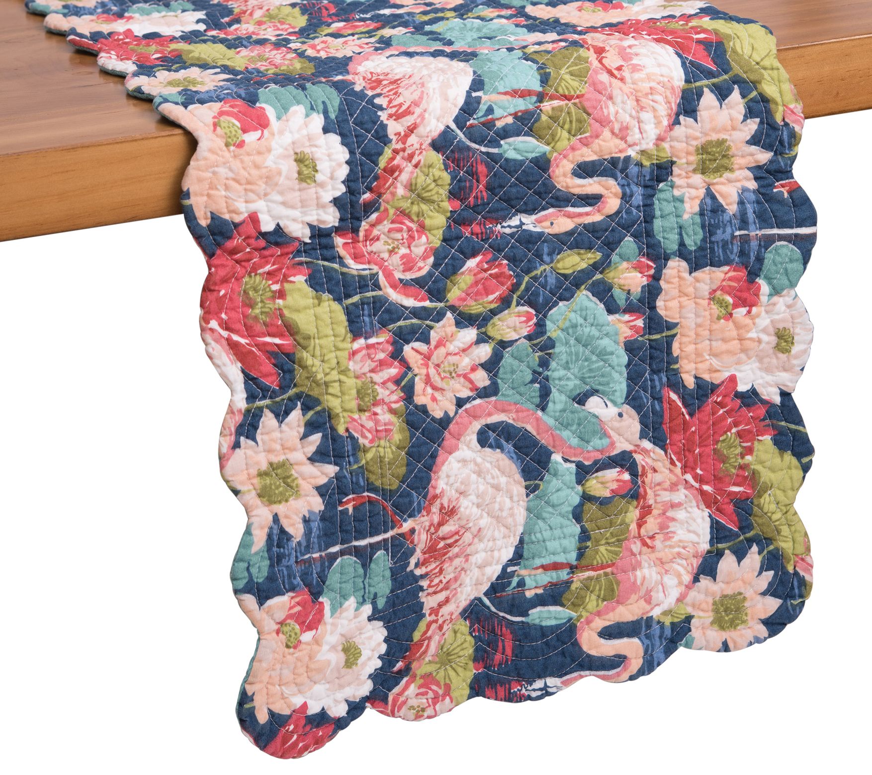 14" x 51" Flamingo Lagoon Table Runner by Valerie - QVC.com