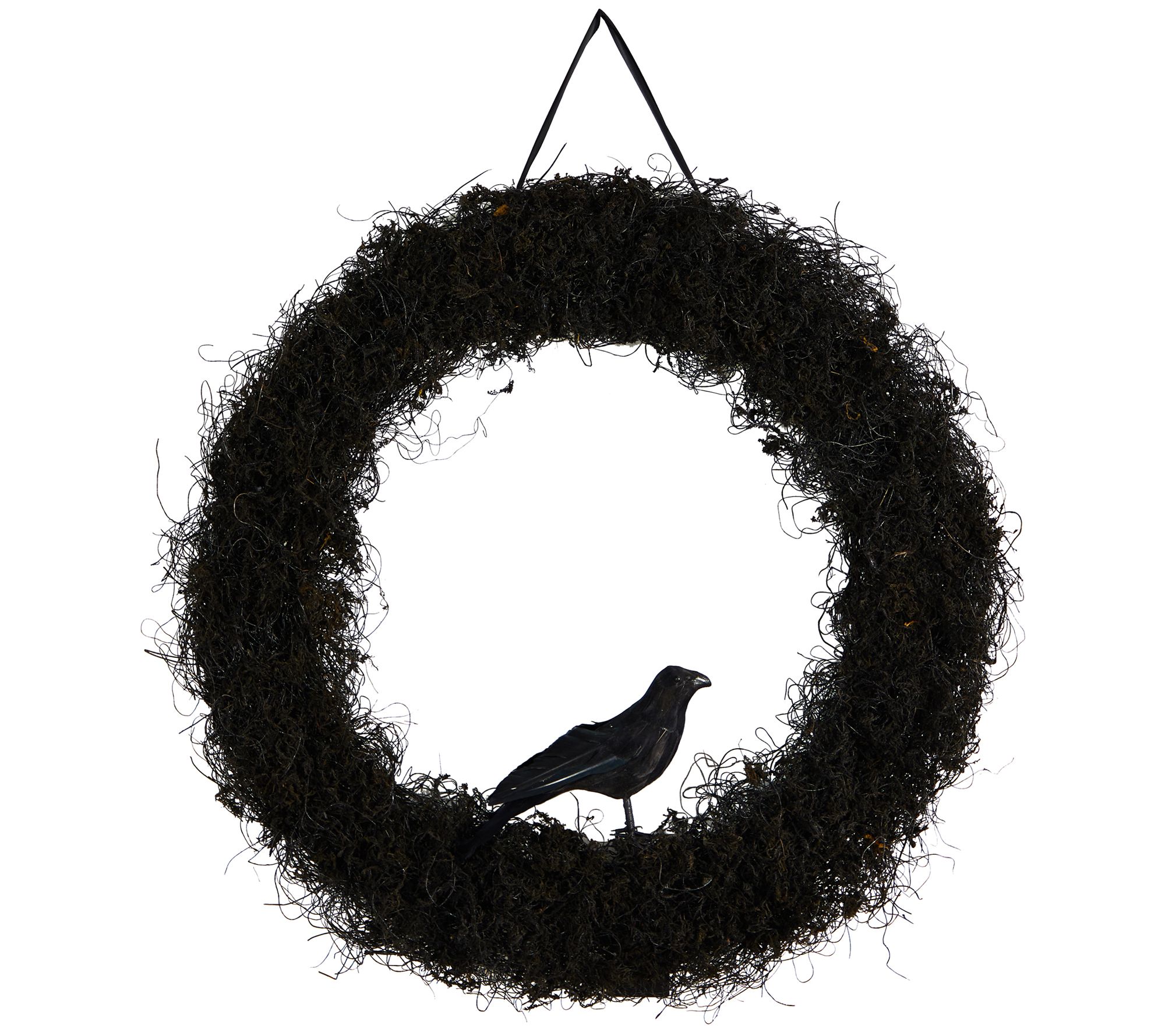Nearly Natural 30" Halloween Black Raven Twig Wreath - QVC.com