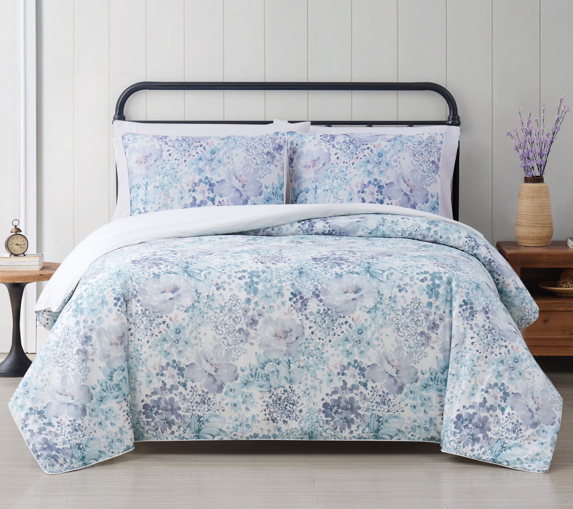 Cottage Classics Charlotte Floral 3 Piece KingDuvet Set - QVC.com