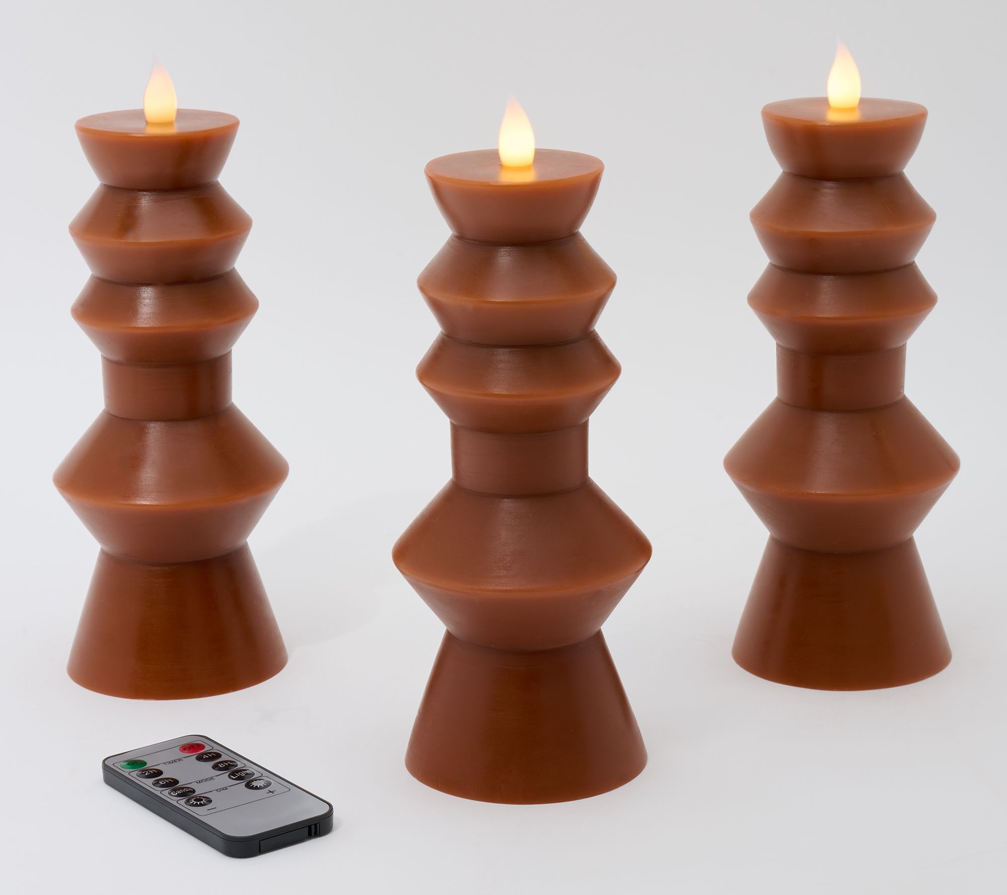 "As Is" Set of 3 Flameless LED Abstract Wax Pillars by Bobby Berk - QVC.com