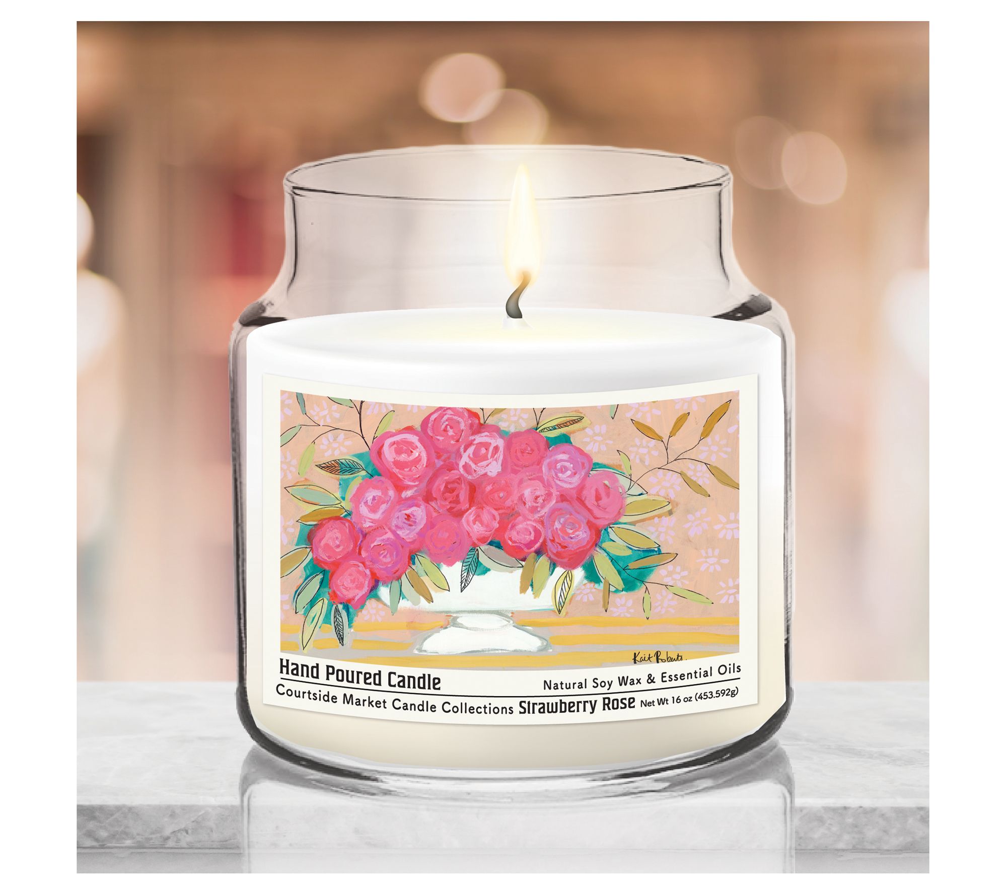 Courtside Market I Forgive In Flowers Candle Glass Jar 16 oz - QVC.com