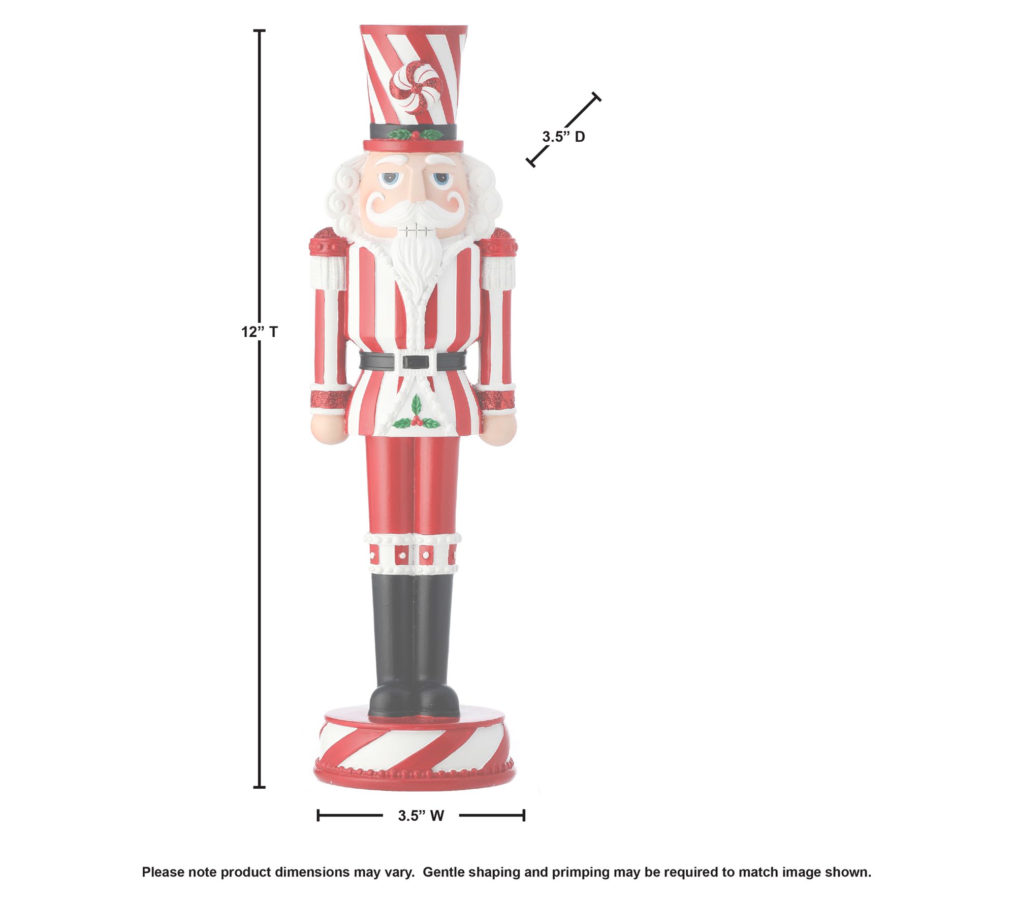 13" Resin Peppermint Nutcracker by Valerie - QVC.com
