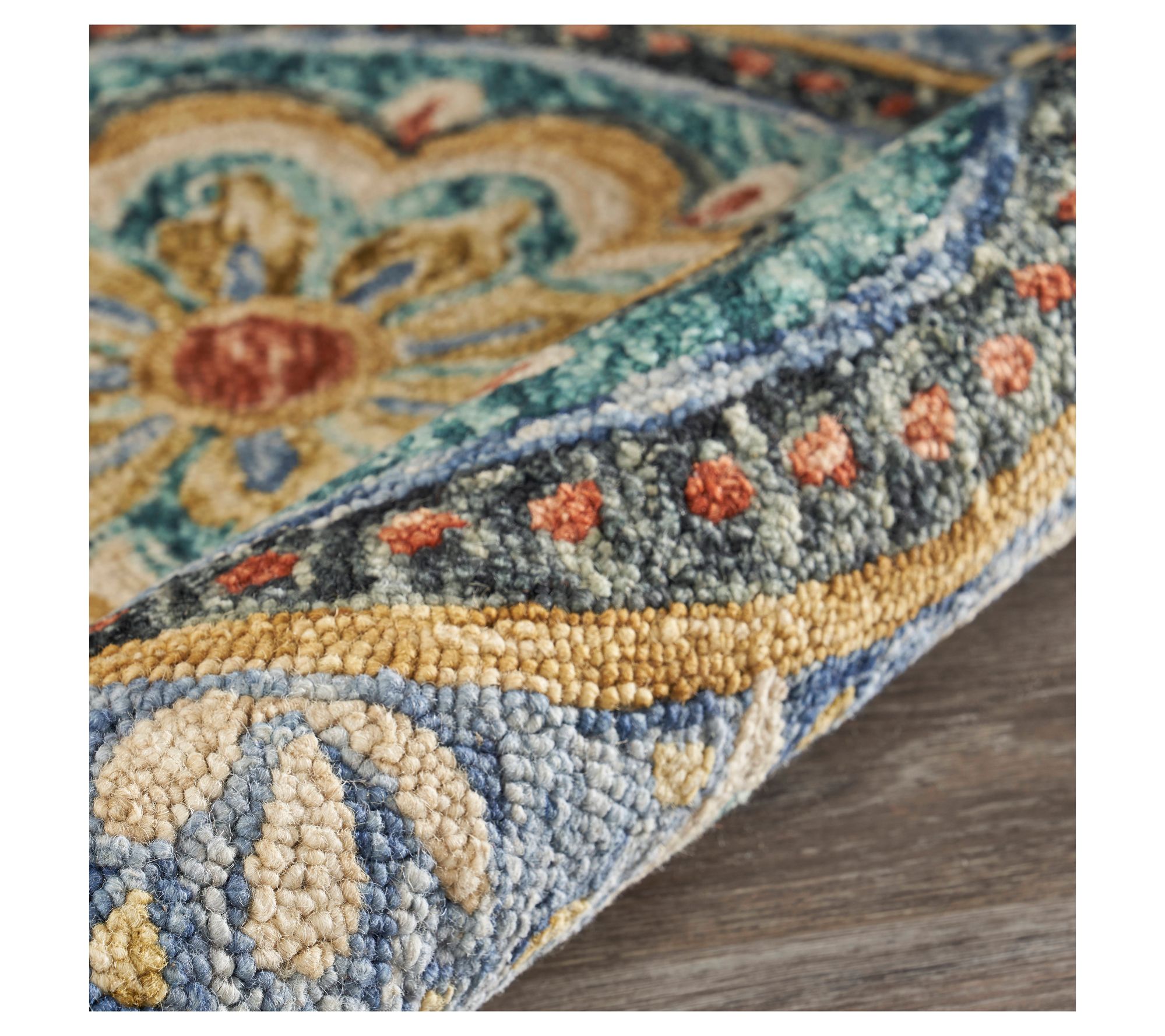 Ox Bay Vintage Floral Medallion Wool Indoor 6'Round Rug - QVC.com