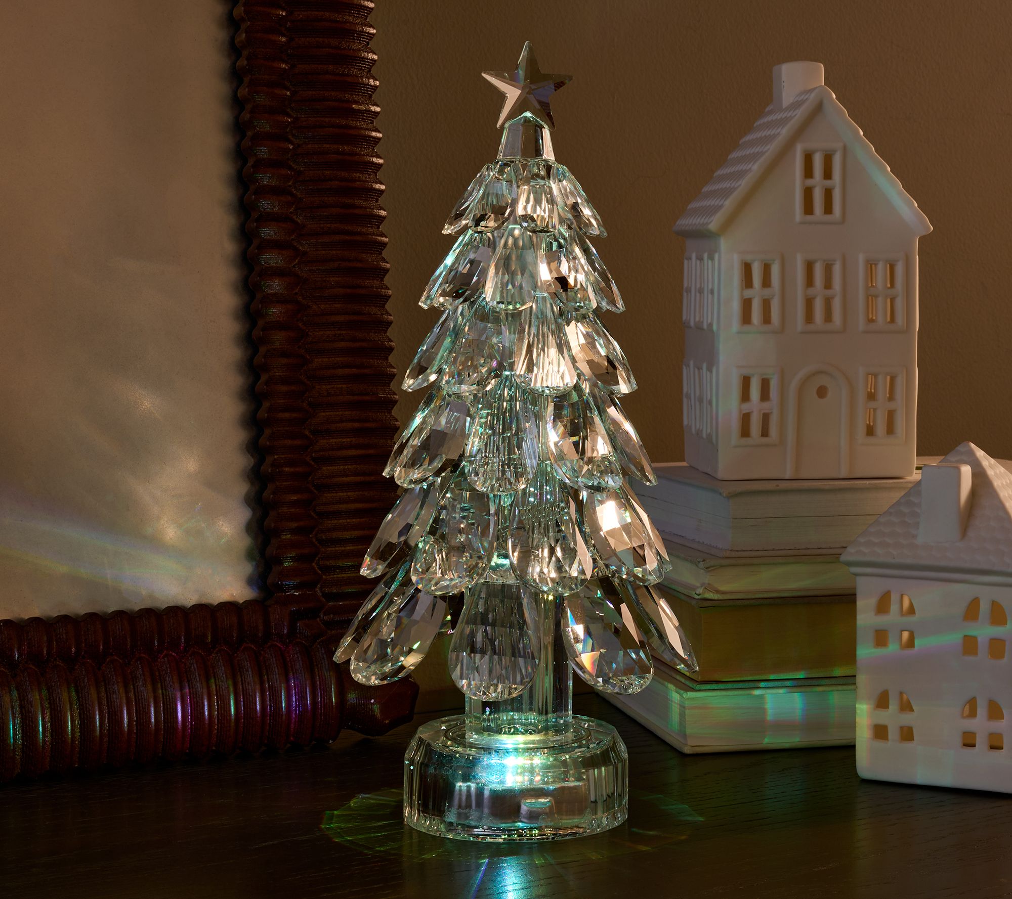 12" Twinkling Faceted Glass 6-Tier Tree by Valerie - QVC.com