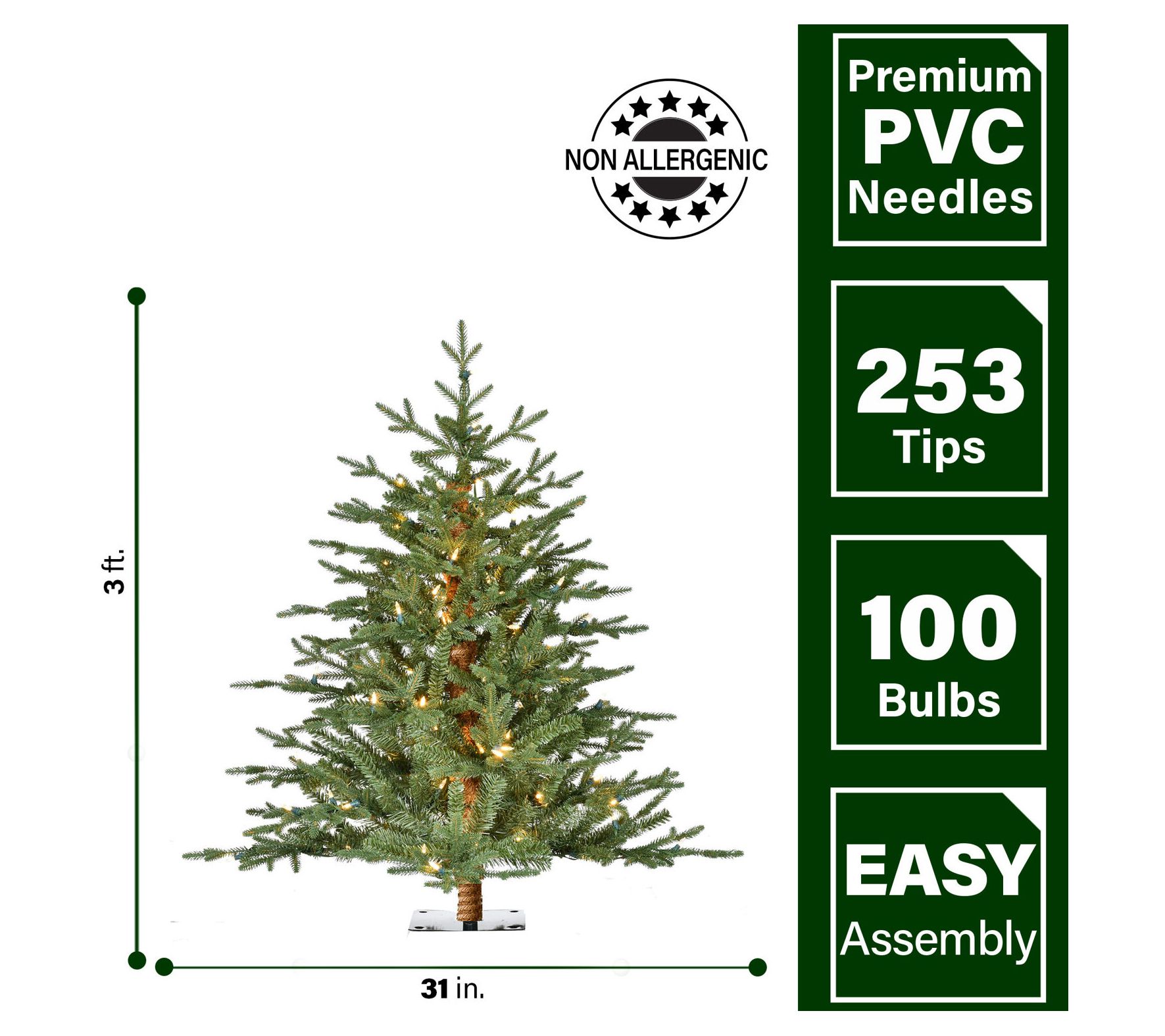 Fraser Hill Farm 3 Ft. Green Alpine Porch Accent Tree Set of 2 - QVC.com