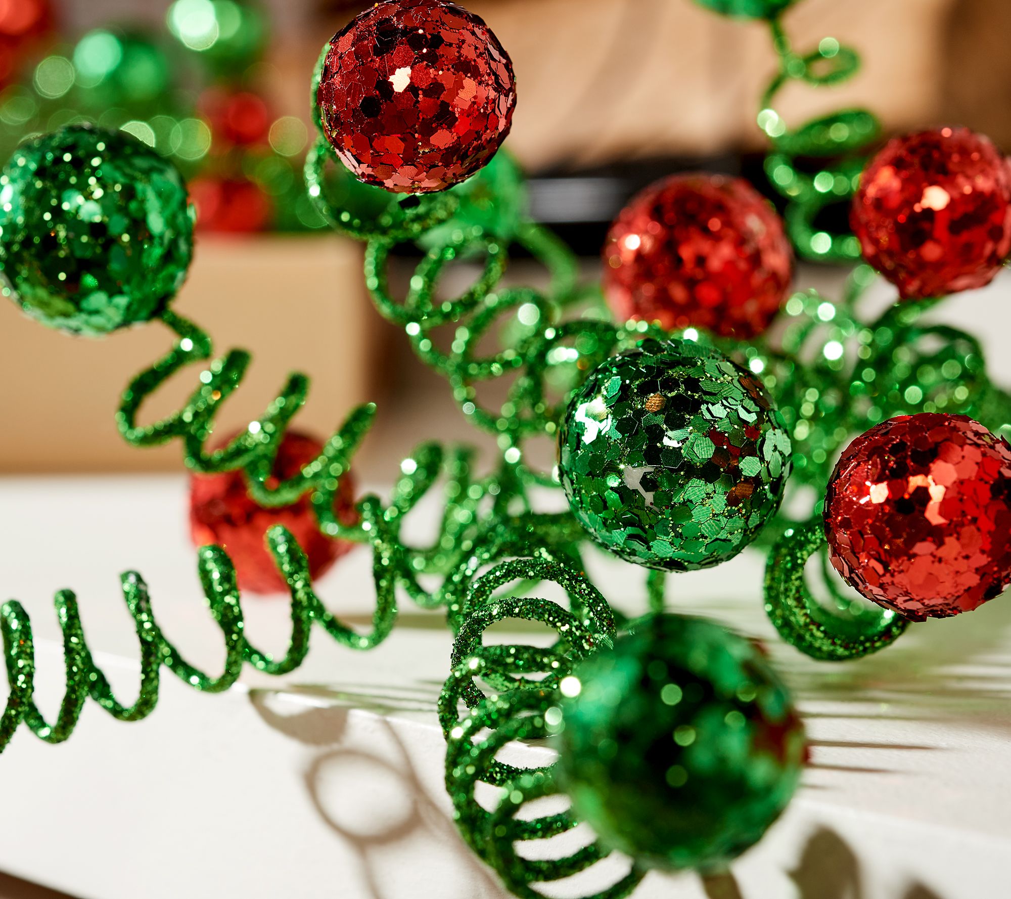 "As Is" Set of 6 Glittered Curly Holiday Stems by Valerie - QVC.com