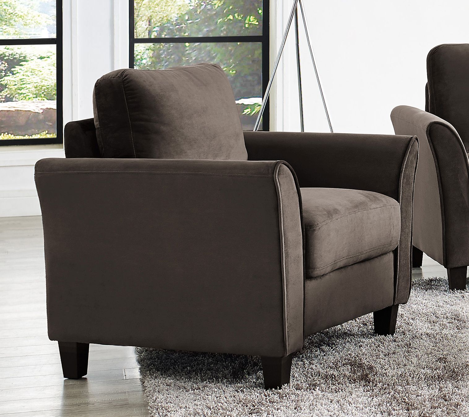 Westin Chair Curved Arm Microfiber - QVC.com