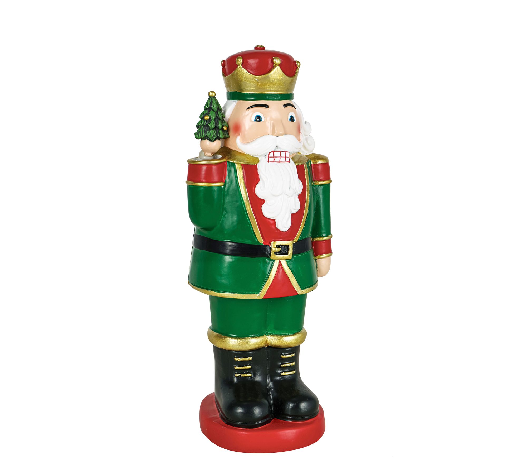 Evergreen 7" Resin Nutcracker with Waving Hand Table Decor - QVC.com