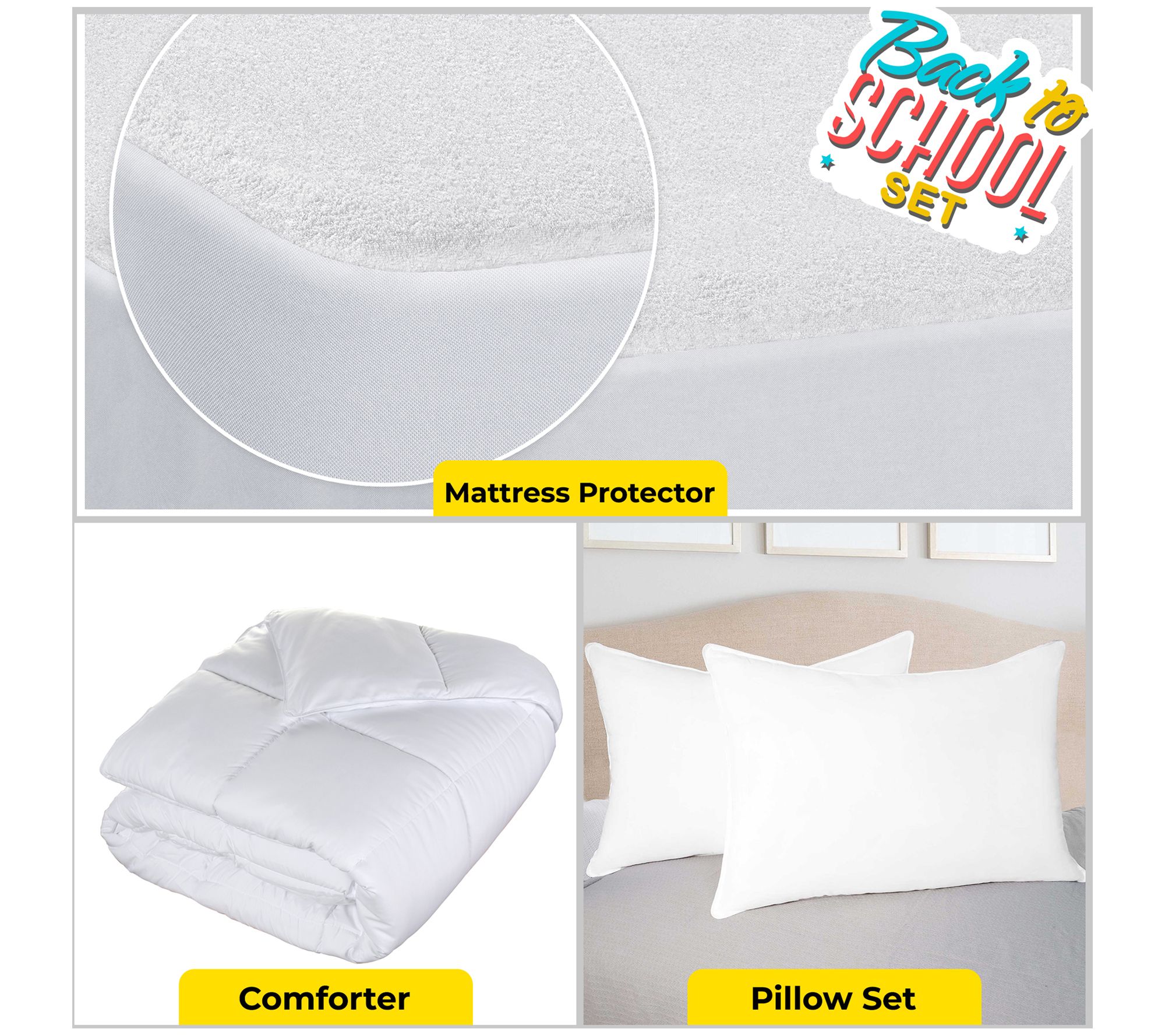 Superior Basics Dorm Essential s Bedroom Set w / Twin/ Twin XL - QVC.com
