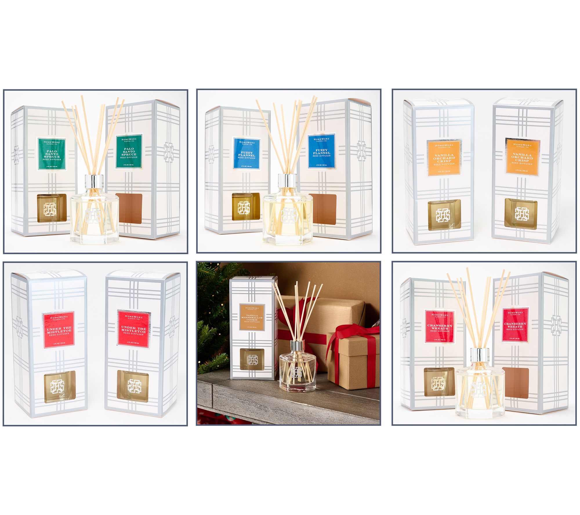HomeWorx by Slatkin + Co. Set of 2 Spirit of the Season Reed Diffusers ...