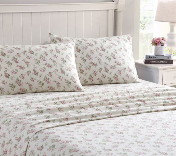 Laura Ashley Audrey Pink Queen Sheet Set - QVC.com