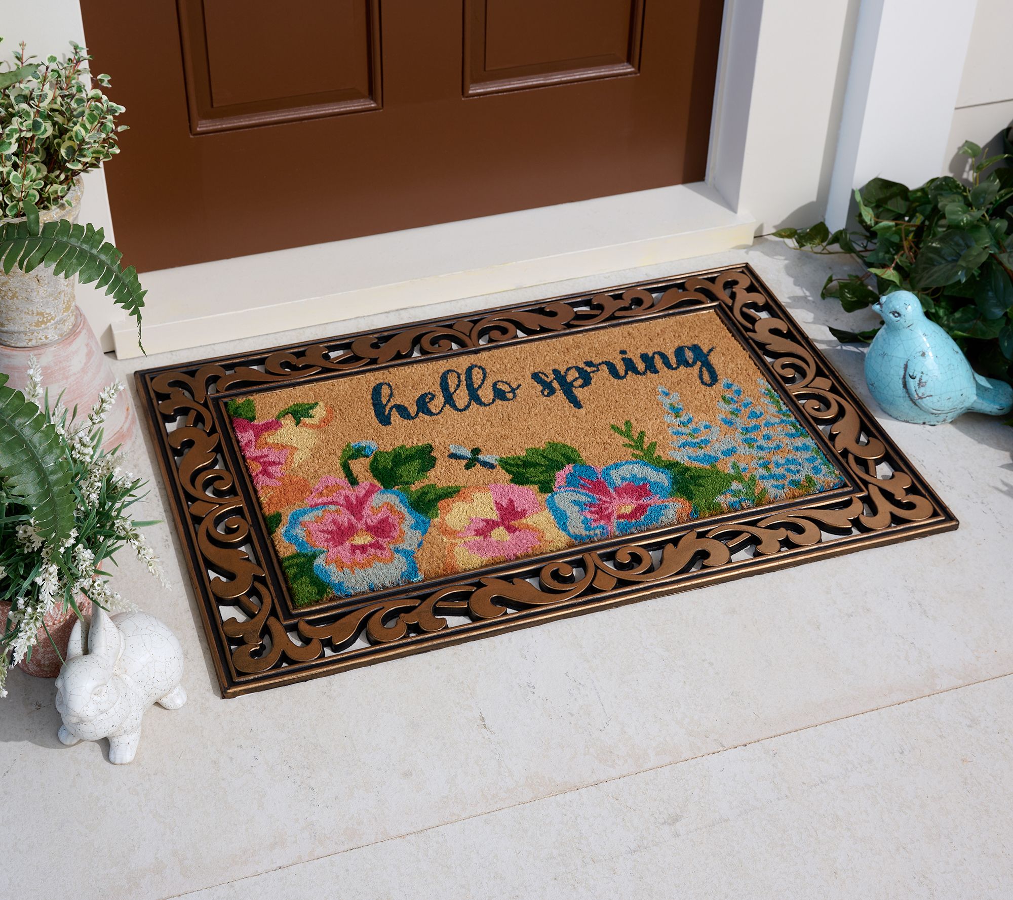 "As Is" Home Reflections S/4 Seasonal Doormat with Rubber Base - QVC.com