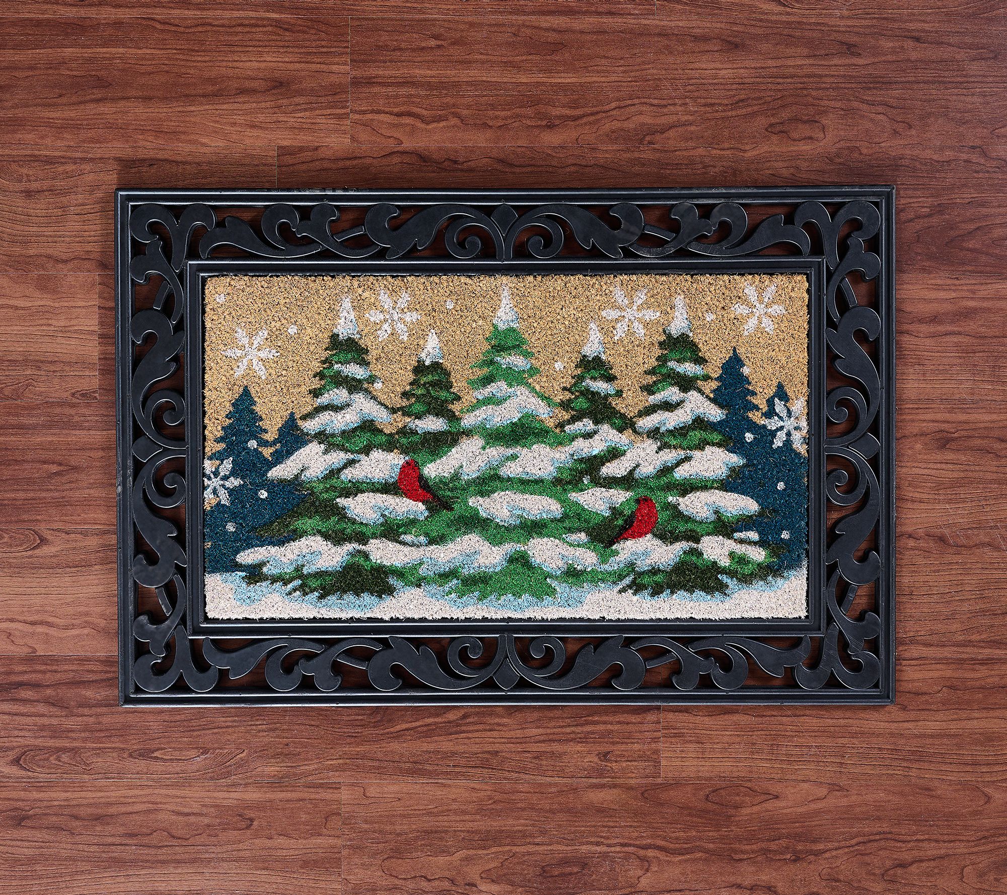 "As Is" Home Reflections S/4 Seasonal Doormat with Rubber Base - QVC.com