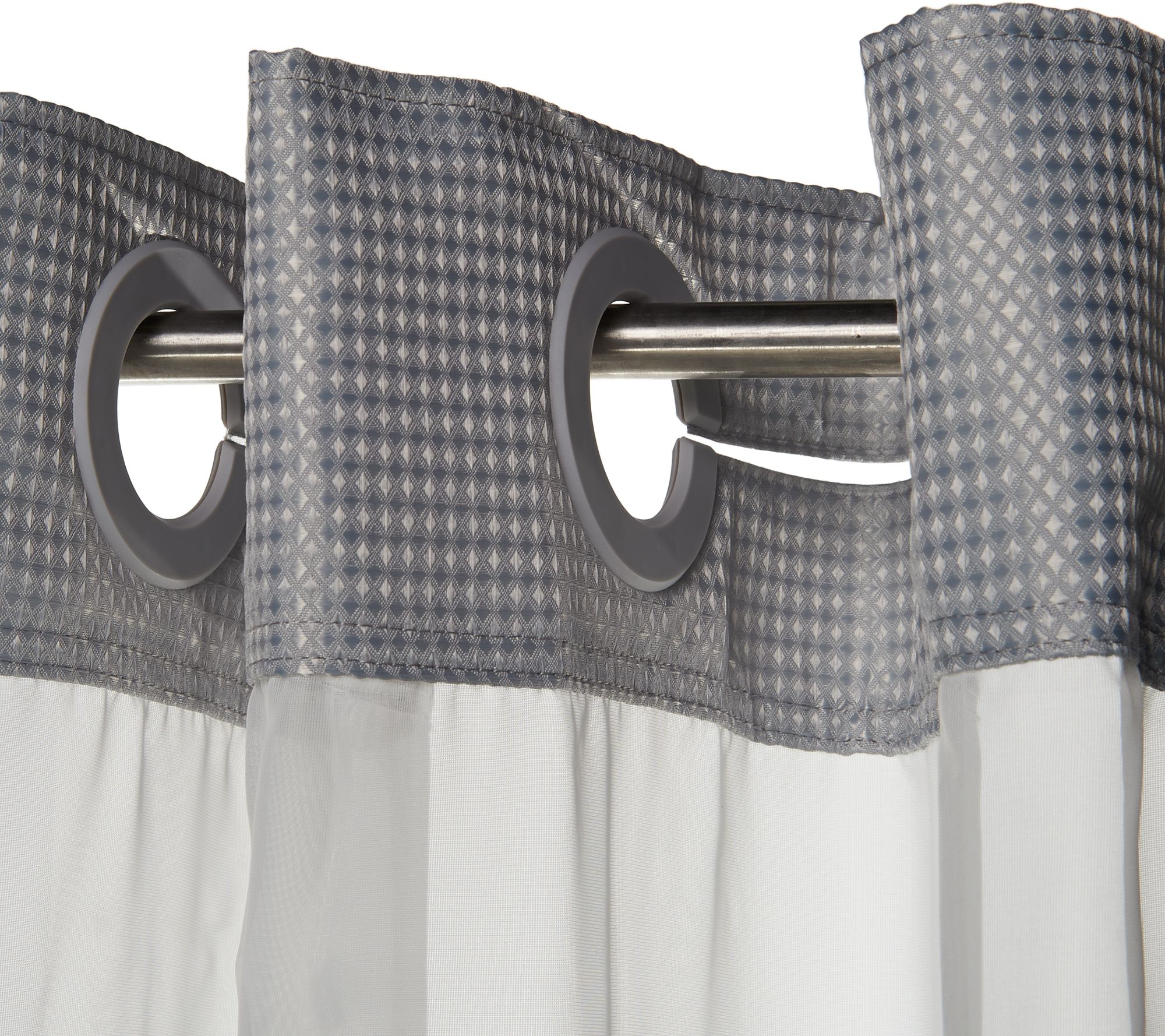 EZ-On Diamond Dobby Shower Curtain with Liner - QVC.com