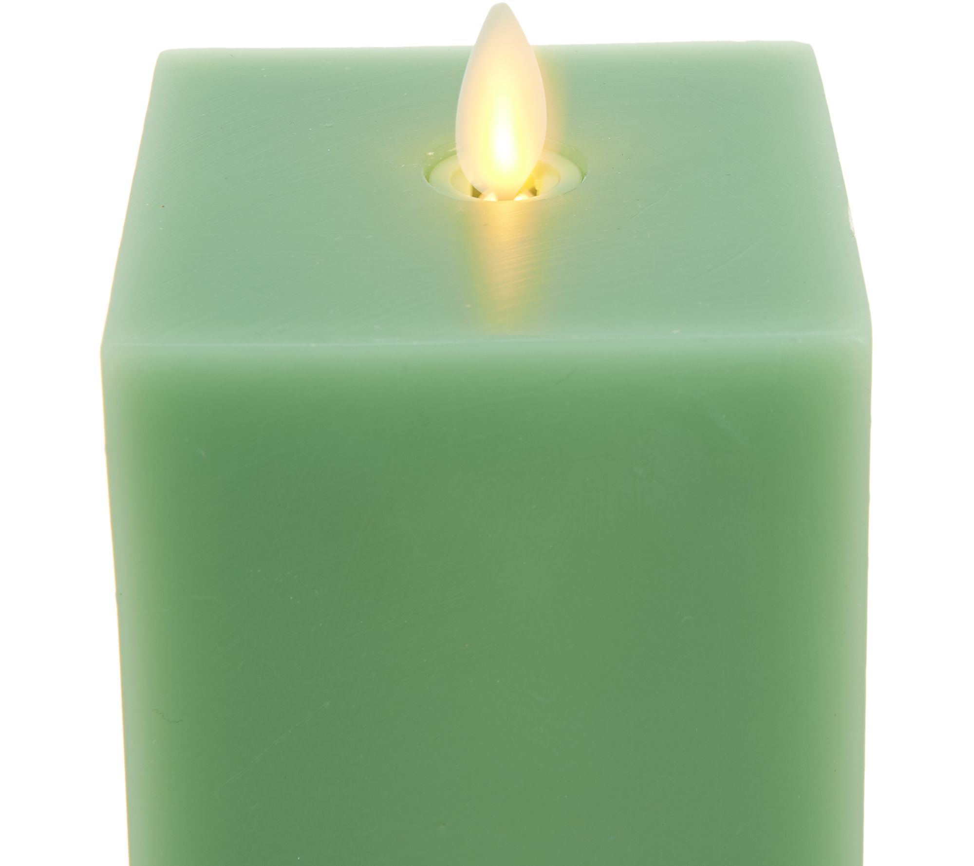 Martha Stewart Set of (2) 4" Flameless Wax Square Shape Pillar Candles ...