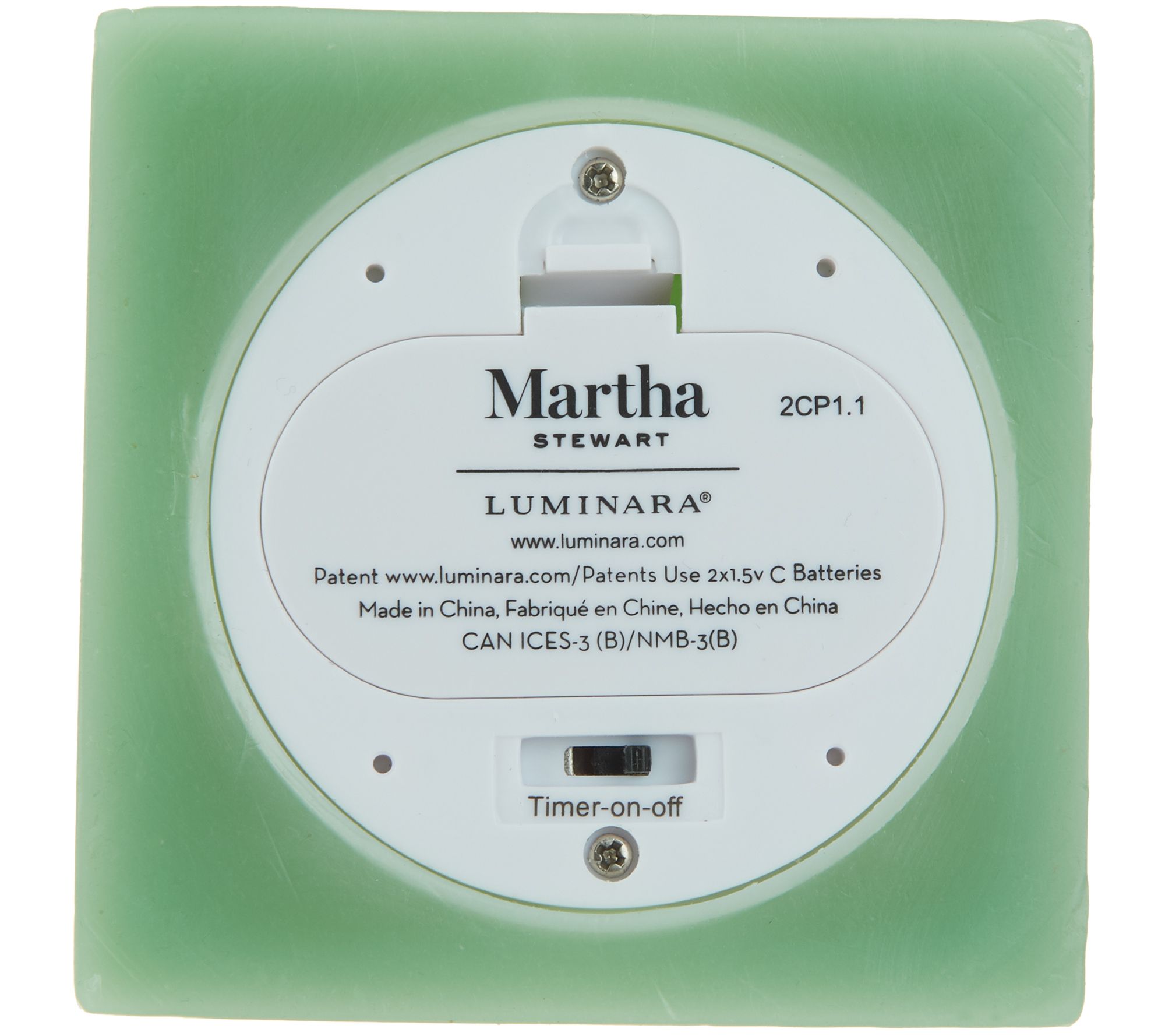 Martha Stewart Set of (2) 4" Flameless Wax Square Shape Pillar Candles ...