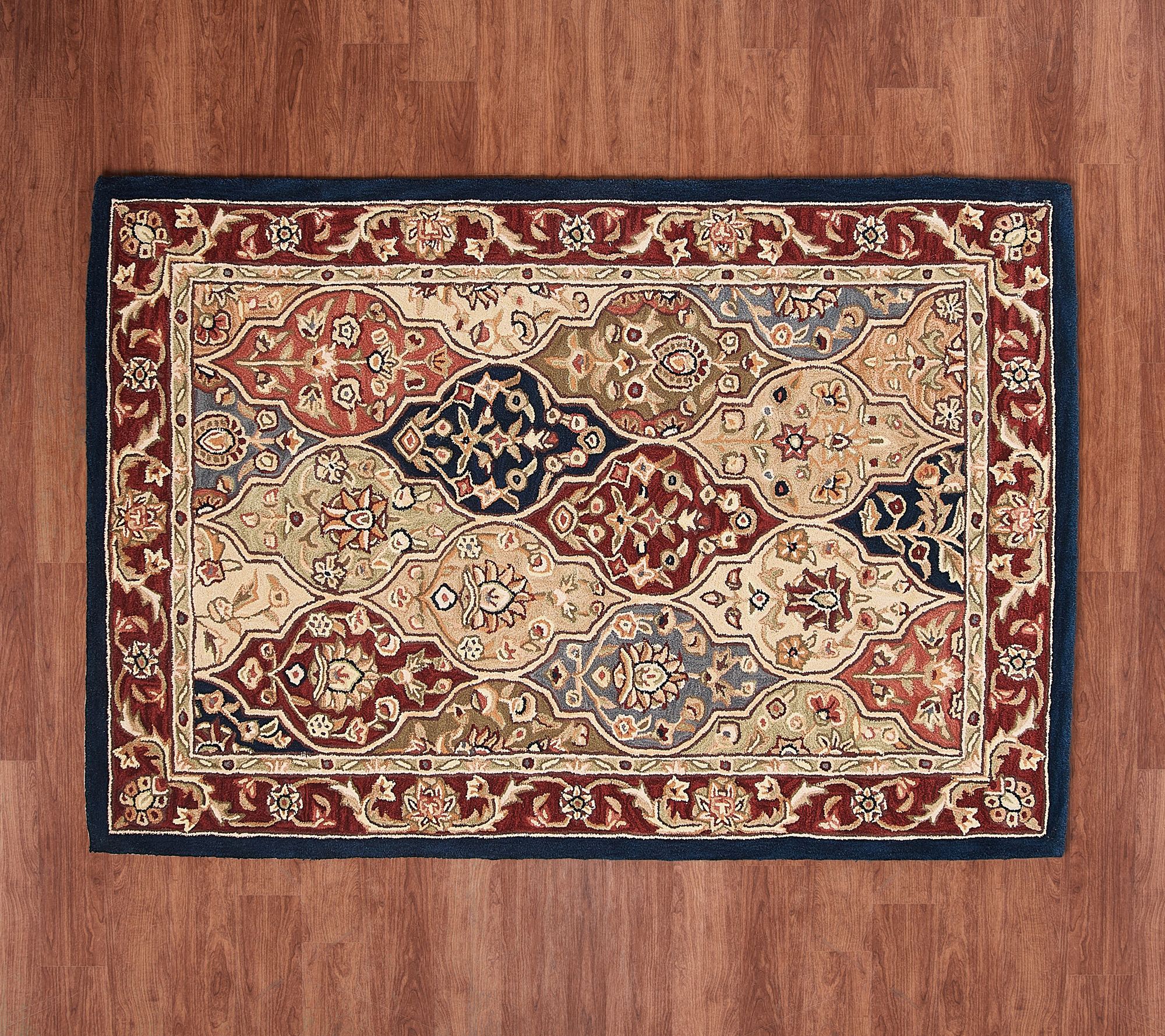 "As Is" Royal Palace 5' x 7' Wool Kirman Medallion Area Rug - QVC.com