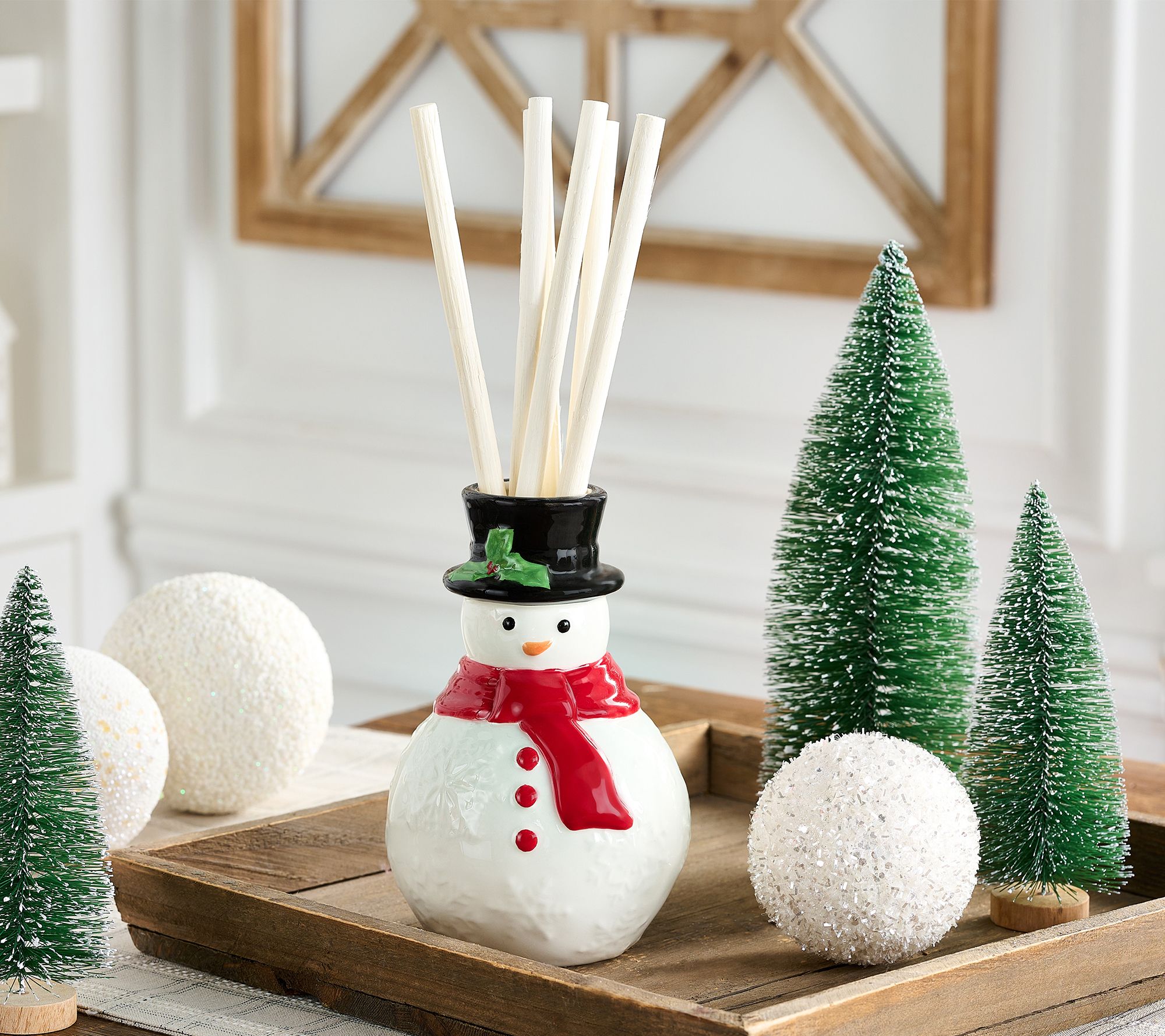 "As Is" HomeWorx by Slatkin + Co. 24oz Holiday Snowman Reeds - QVC.com