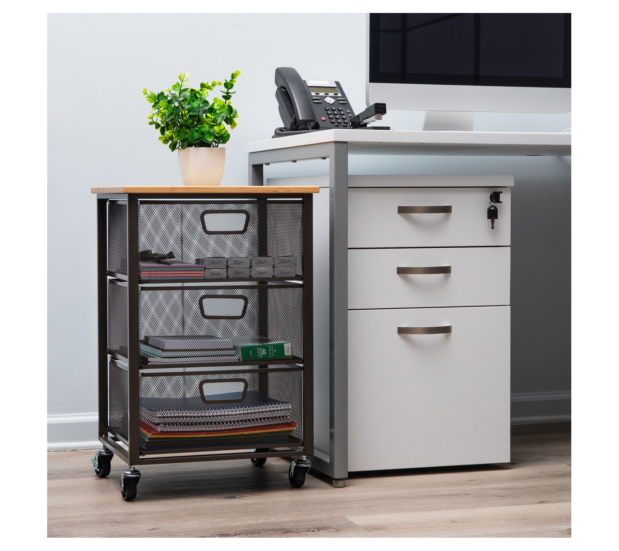 Mind Reader Cart with Drawers Office Organizer - QVC.com