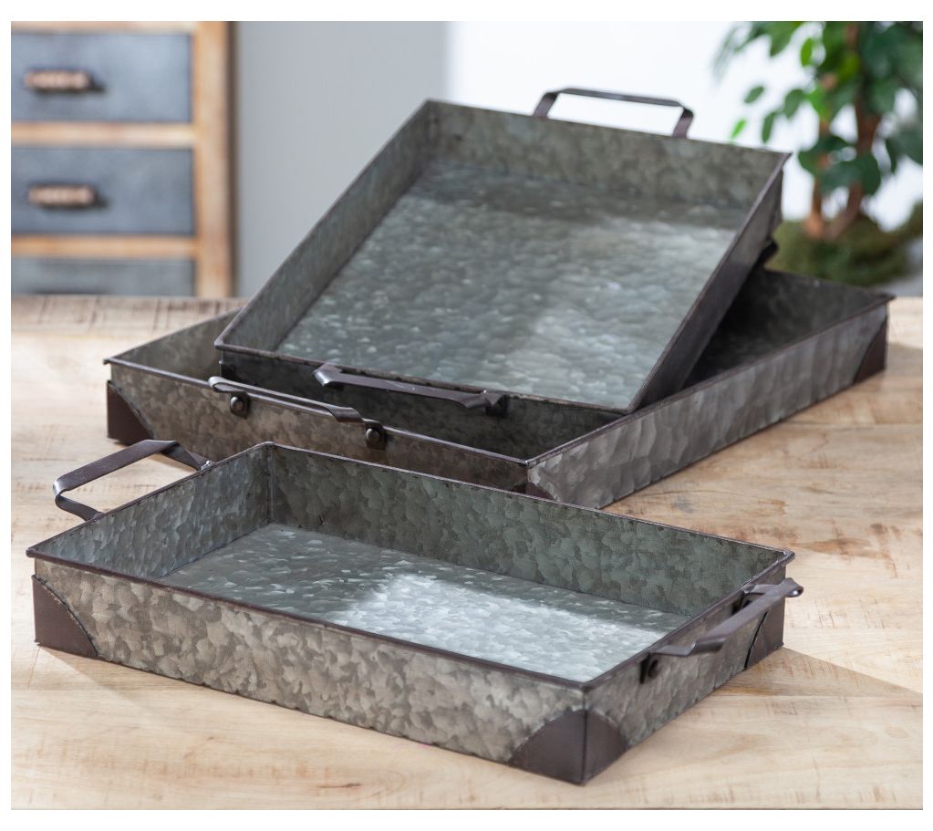 Set of 3 Decorative Metal Trays by Gerson International - QVC.com