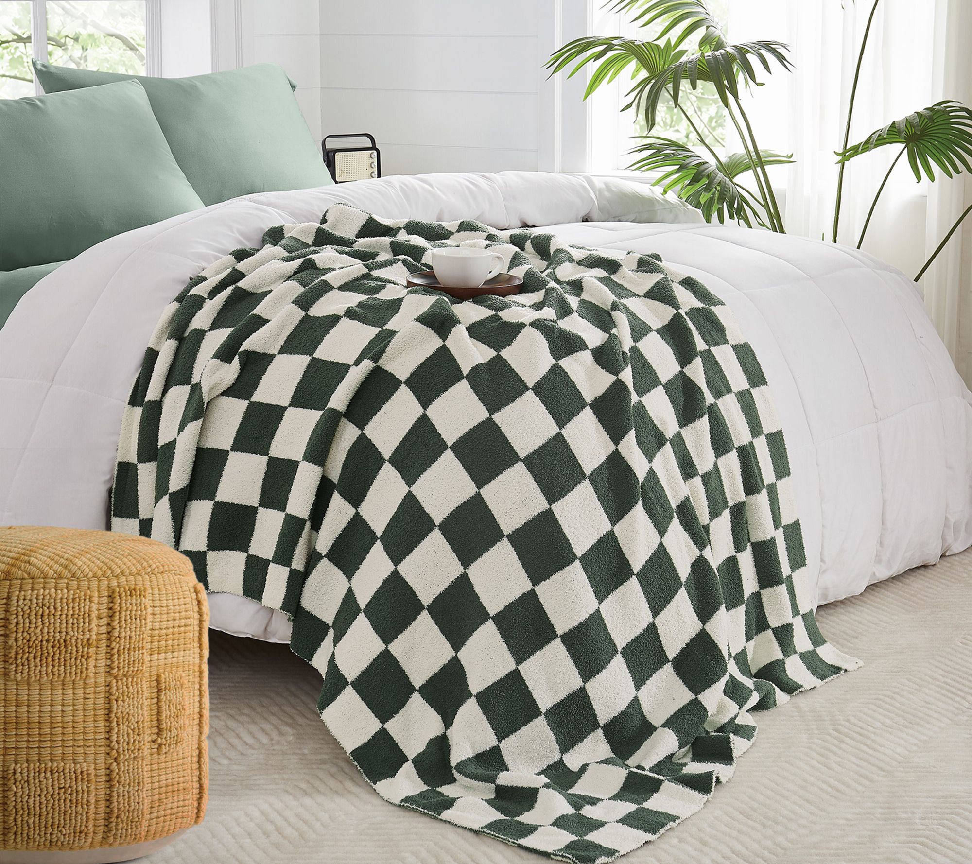 Truly Soft Cozy Checkerboard Reversible 50x70 Throw - QVC.com