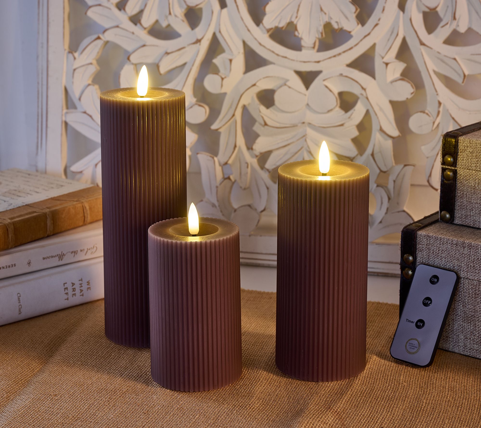 "As Is" Simply Stunning Set of 3 Flameless Pillar Candles by Janie ...