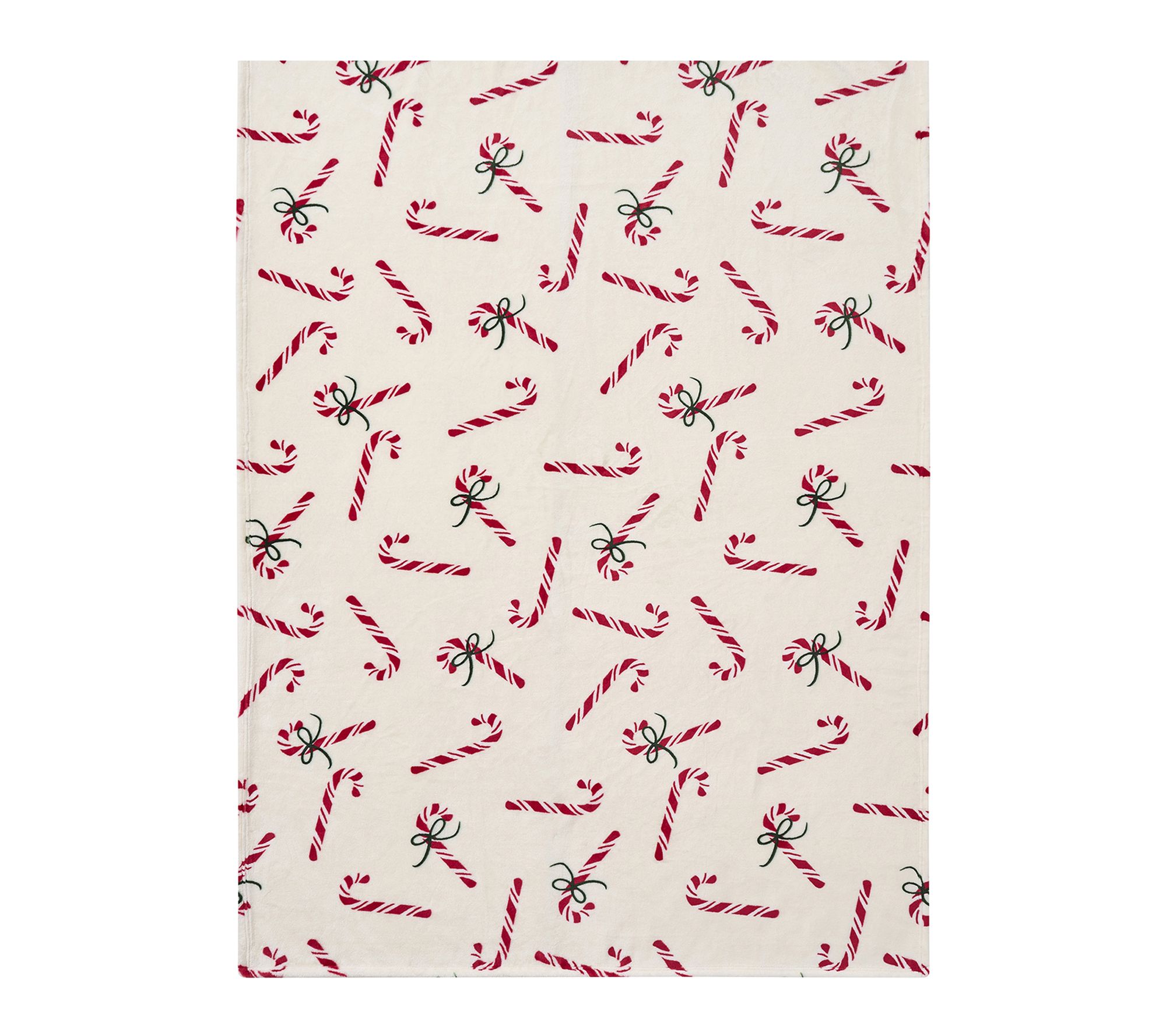 Hallmark Red Candy Canes Plush Throw, 50" x 70" - QVC.com