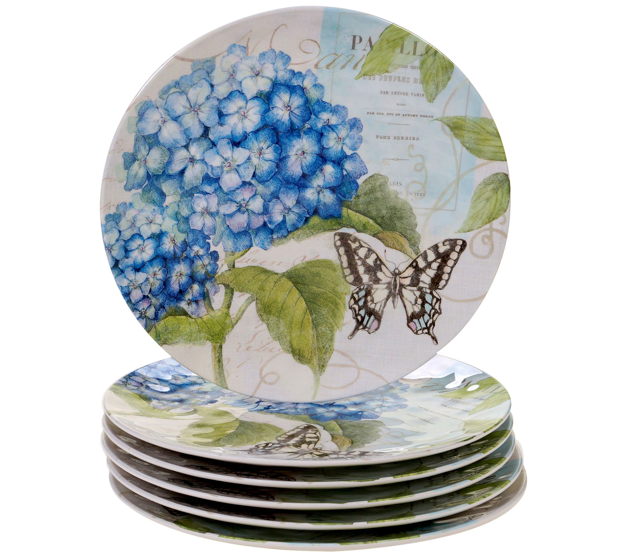 Certified International Melamine Hydrangea Dinner Plate Set - QVC.com