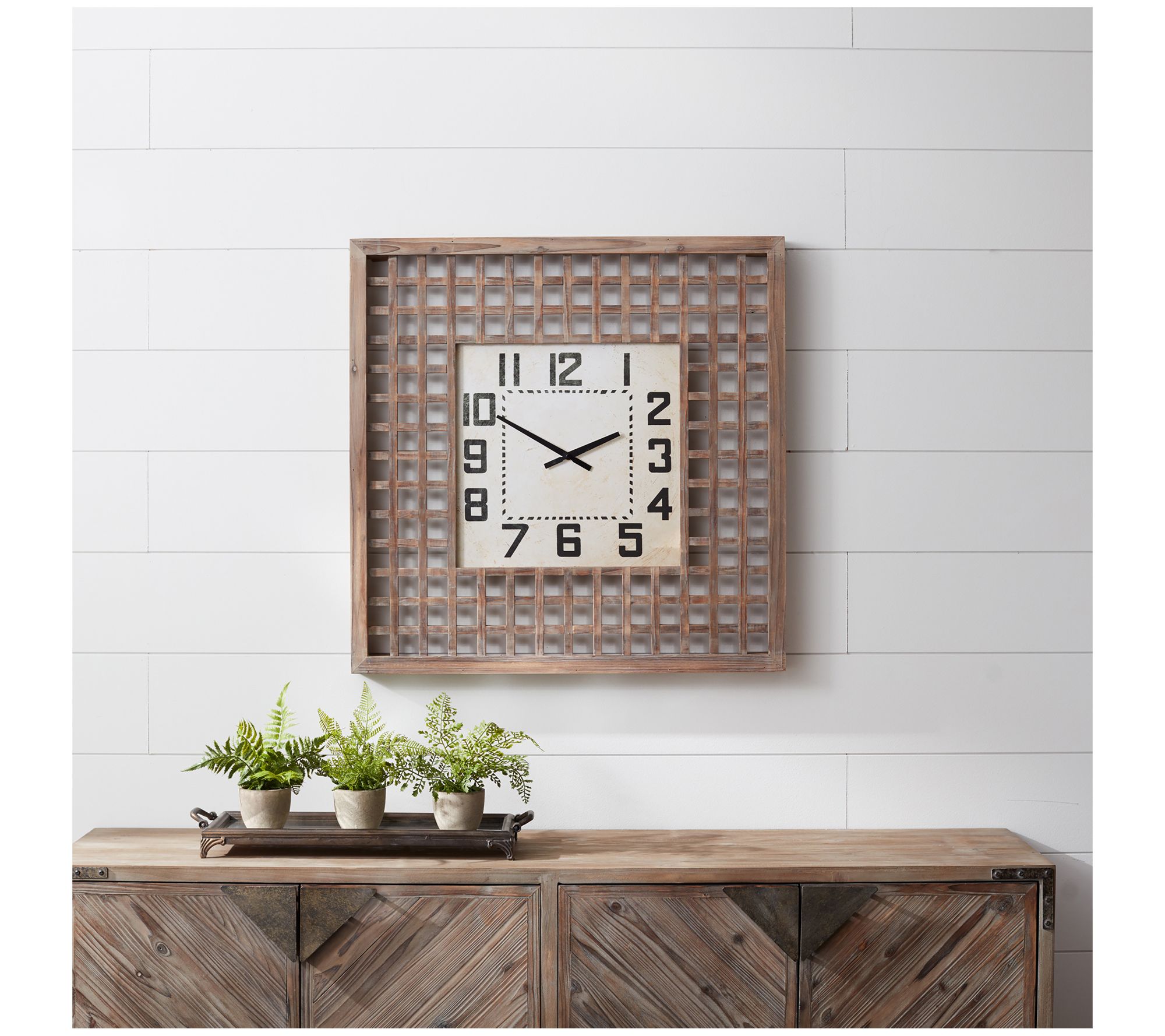 Melrose International Clock 29.5" Square Wood/MDF - QVC.com