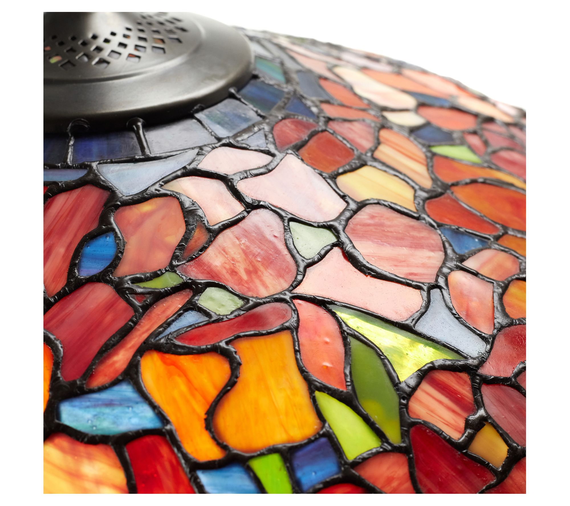River of Goods 33.25"H Tiffany-Style Stained Glass Table Lamp - QVC.com