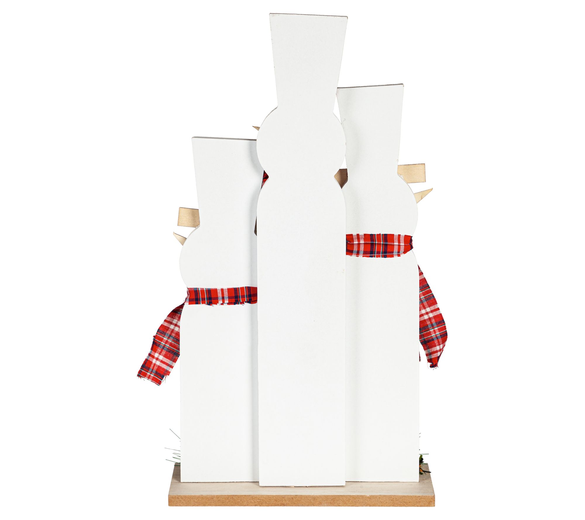 Evergreen 12" Wood Snowmen Trio Table Decor - QVC.com