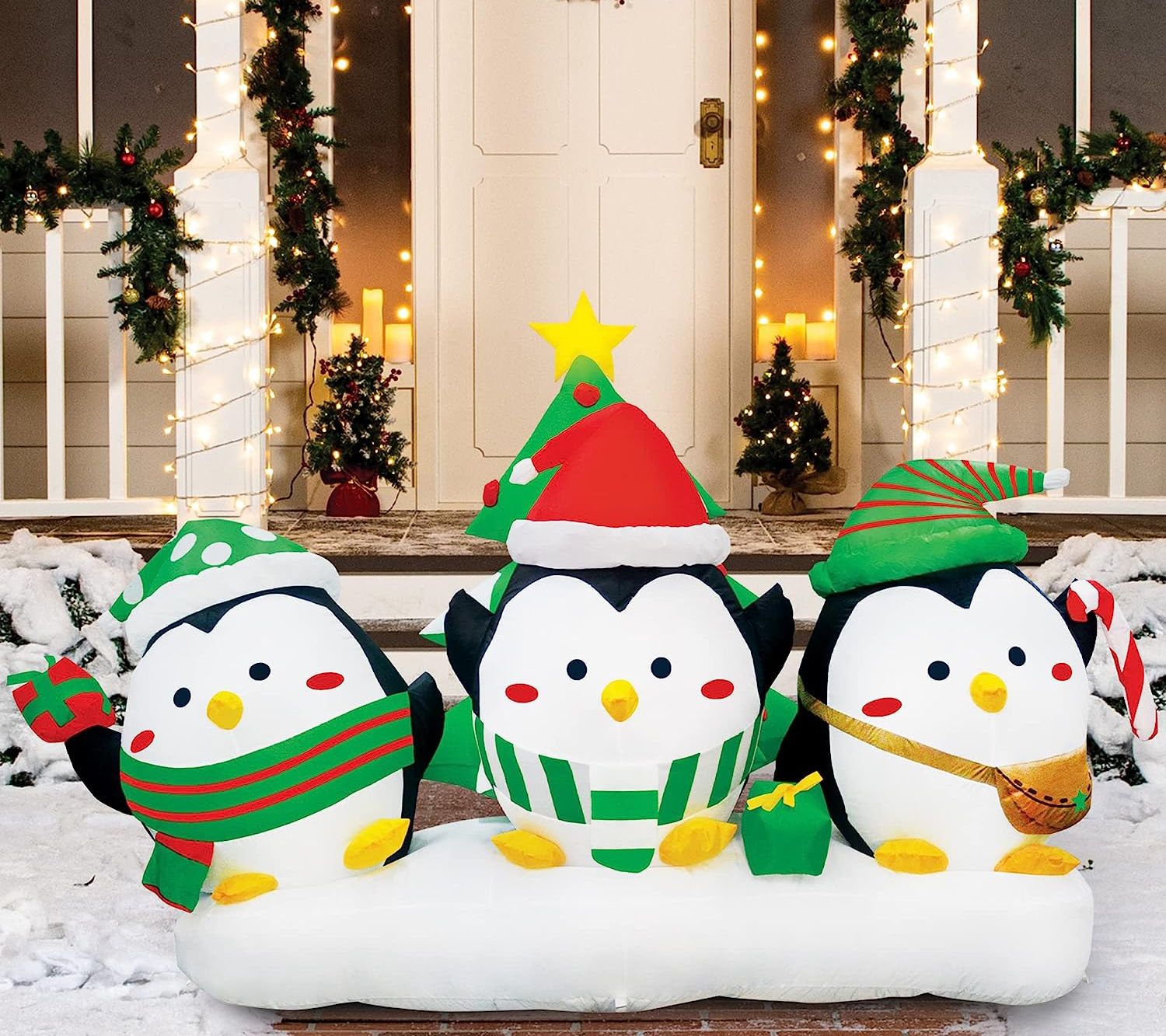 Joiedomi 8 ft Penguins Gathering Inflatable Dec oration - QVC.com