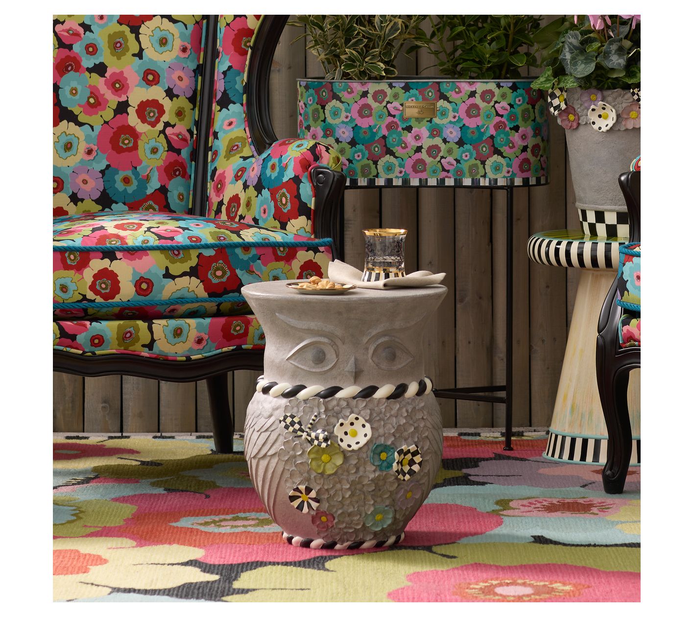 MacKenzie-Childs Maia Owl Garden Stool - QVC.com