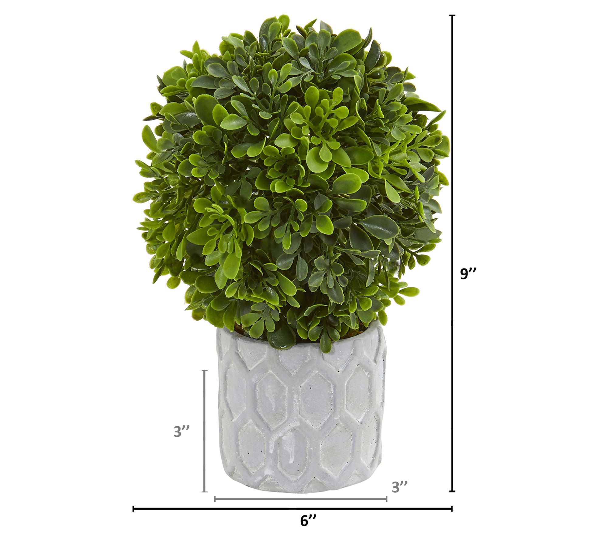 Nearly Natural 9" Boxwood Artificial Mini Topiary (Set of 3) - QVC.com