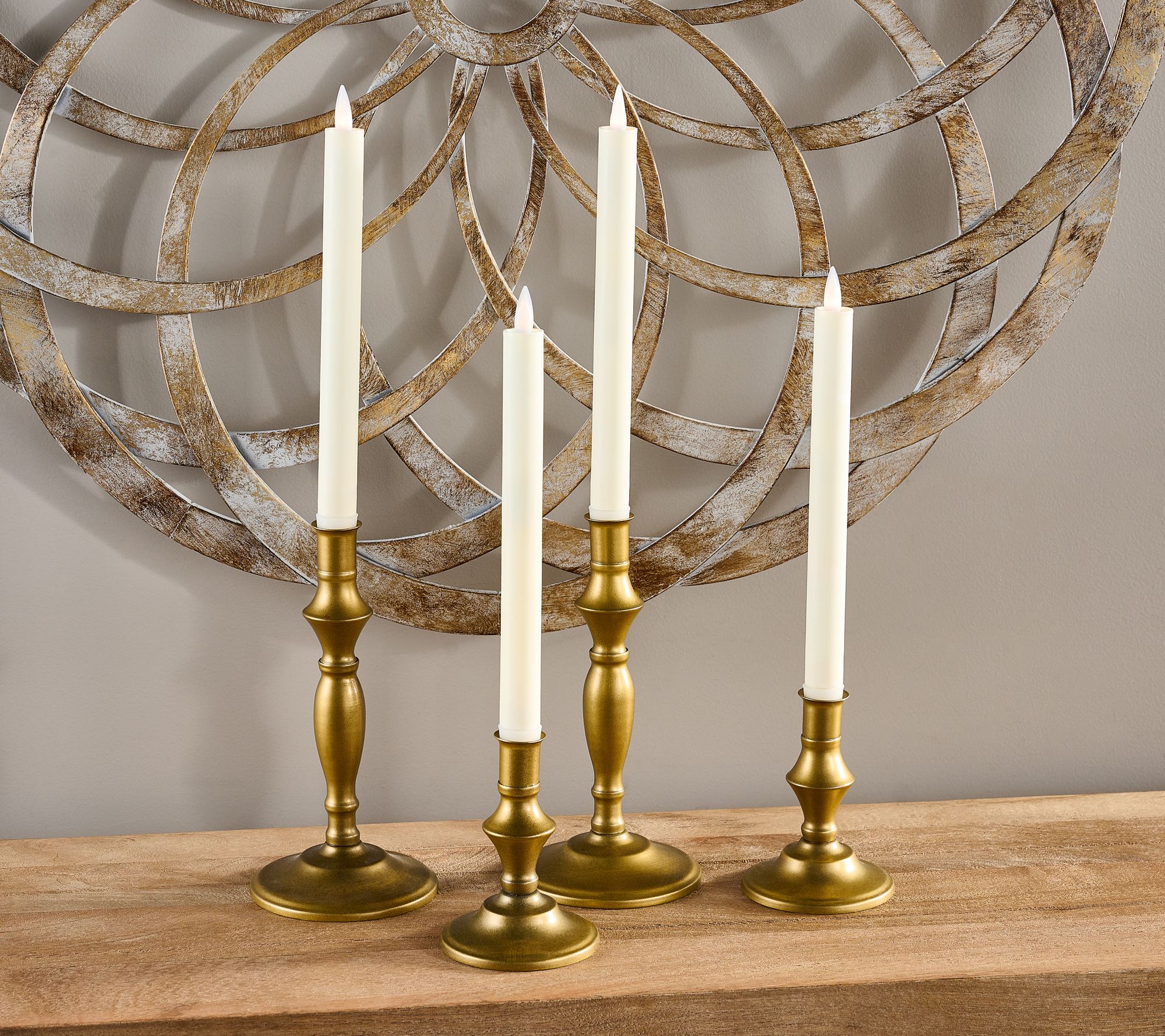 "As Is" Set of 4 9" Candle Light Tapers with remote by Valerie - QVC.com
